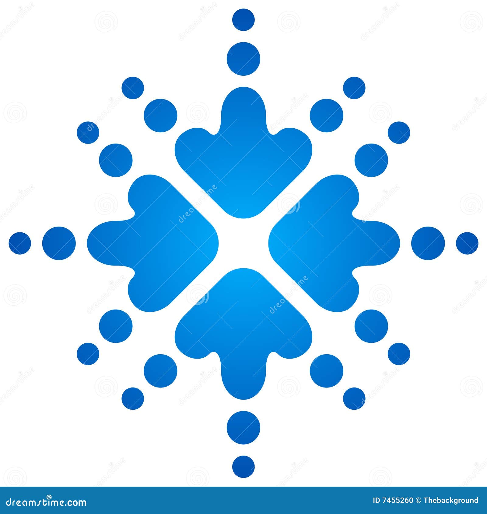 Blue Snowflakes with Arrows Stock Illustration - Illustration of blue ...