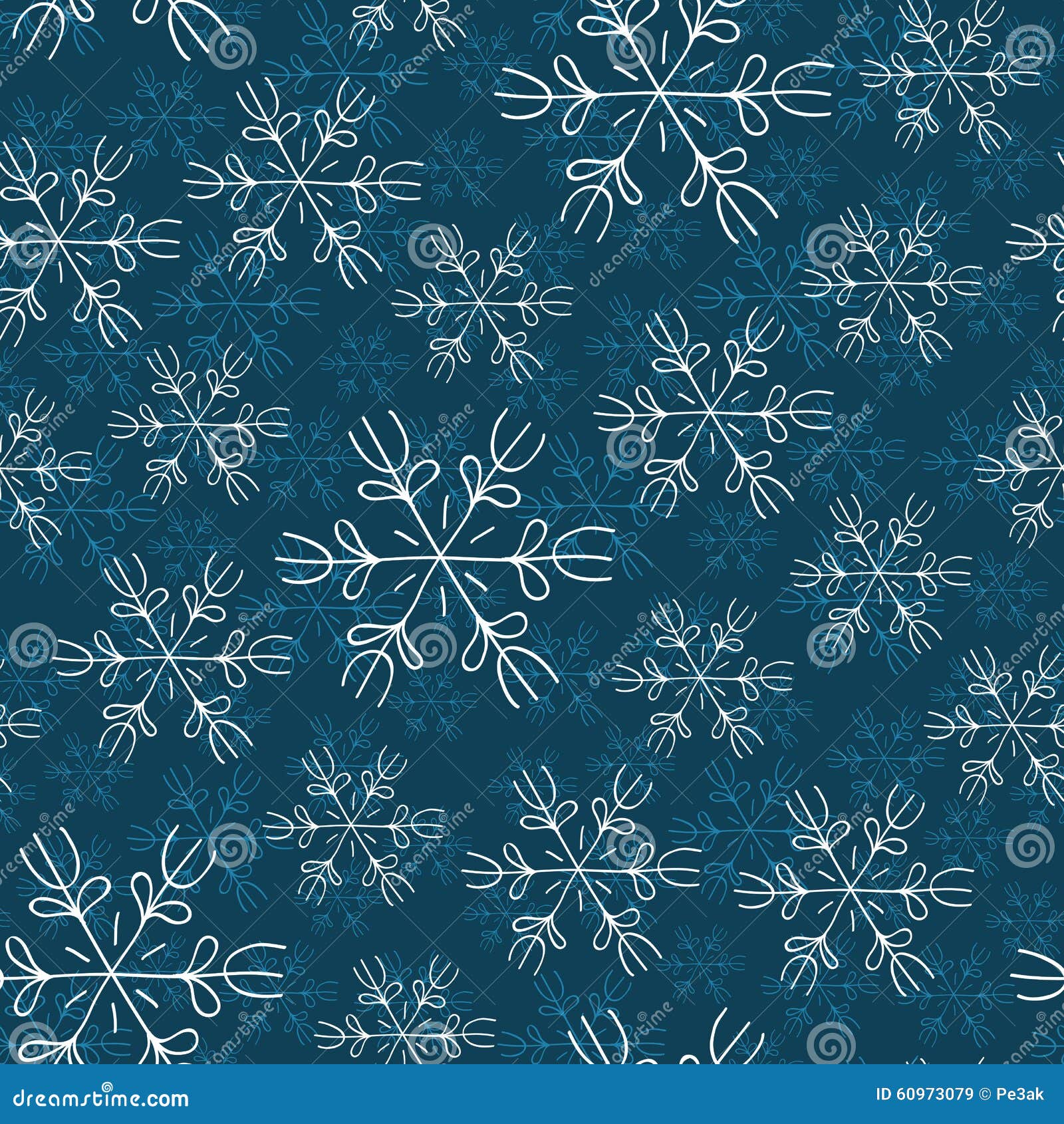 Blue Snowflakes on Blue Background Seamless Pattern Stock Vector ...