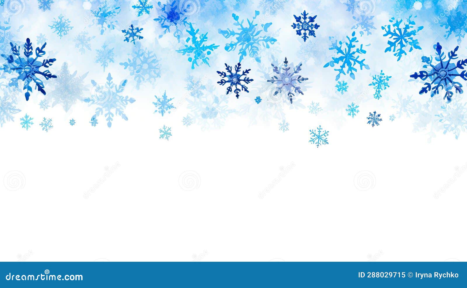 Blue Snowflakes on White Background, Pastel Colour Stock Image - Image ...