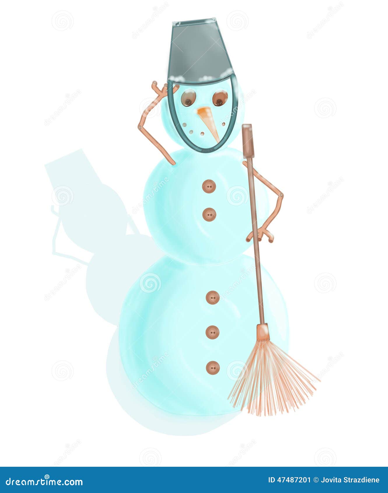 Blue snowman stock illustration. Illustration of happy - 47487201