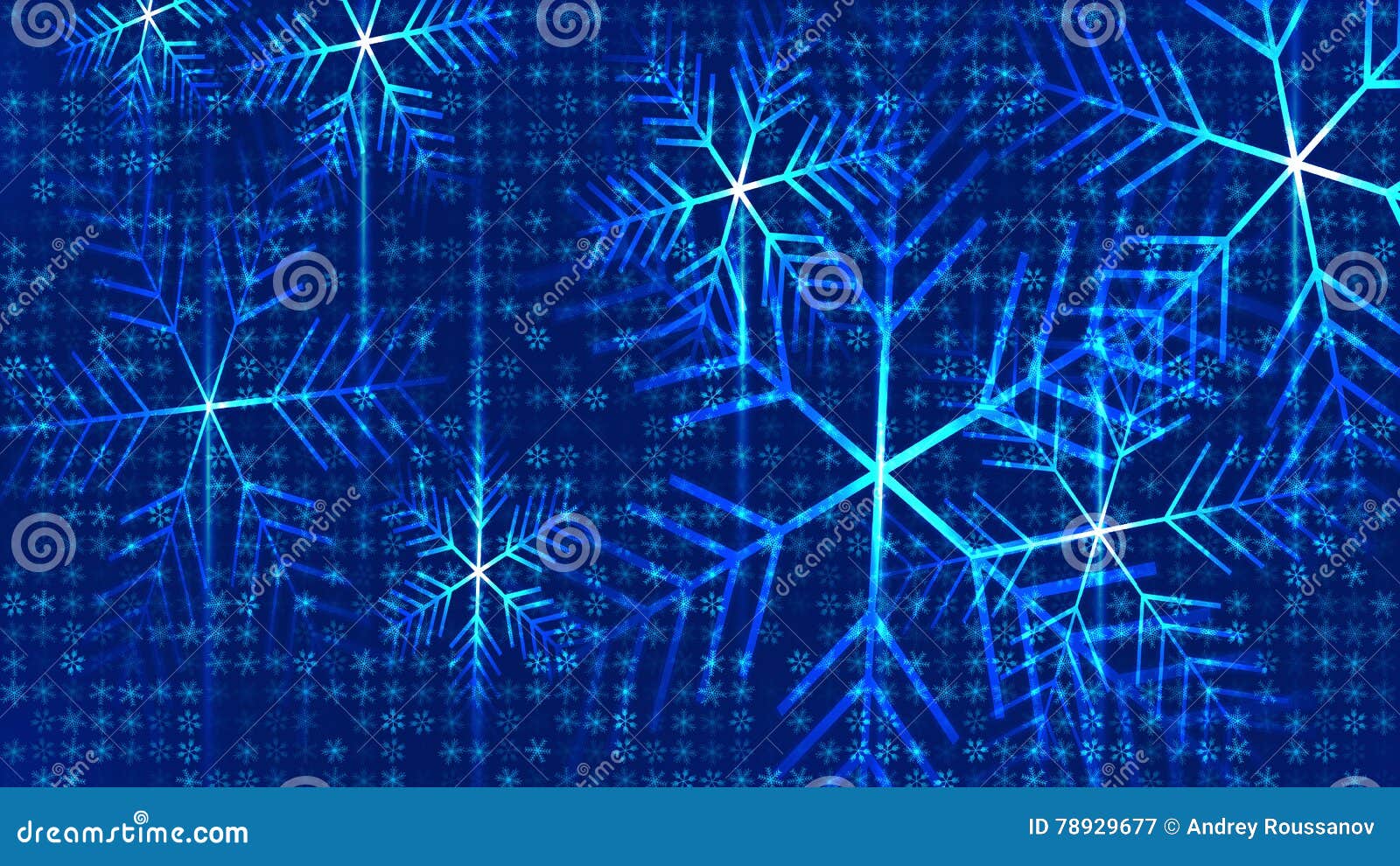 Blue Snowy Matrix. Snowflakes on a Blue Background with 3D Effect Stock ...