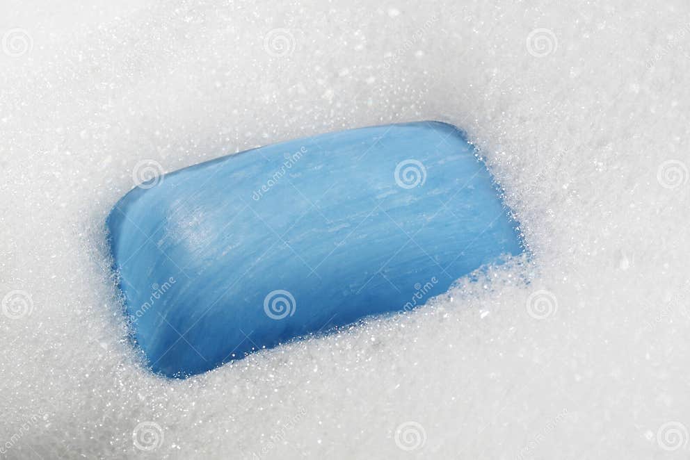 Blue soap bar stock photo. Image of bubble, wash, care - 17713682