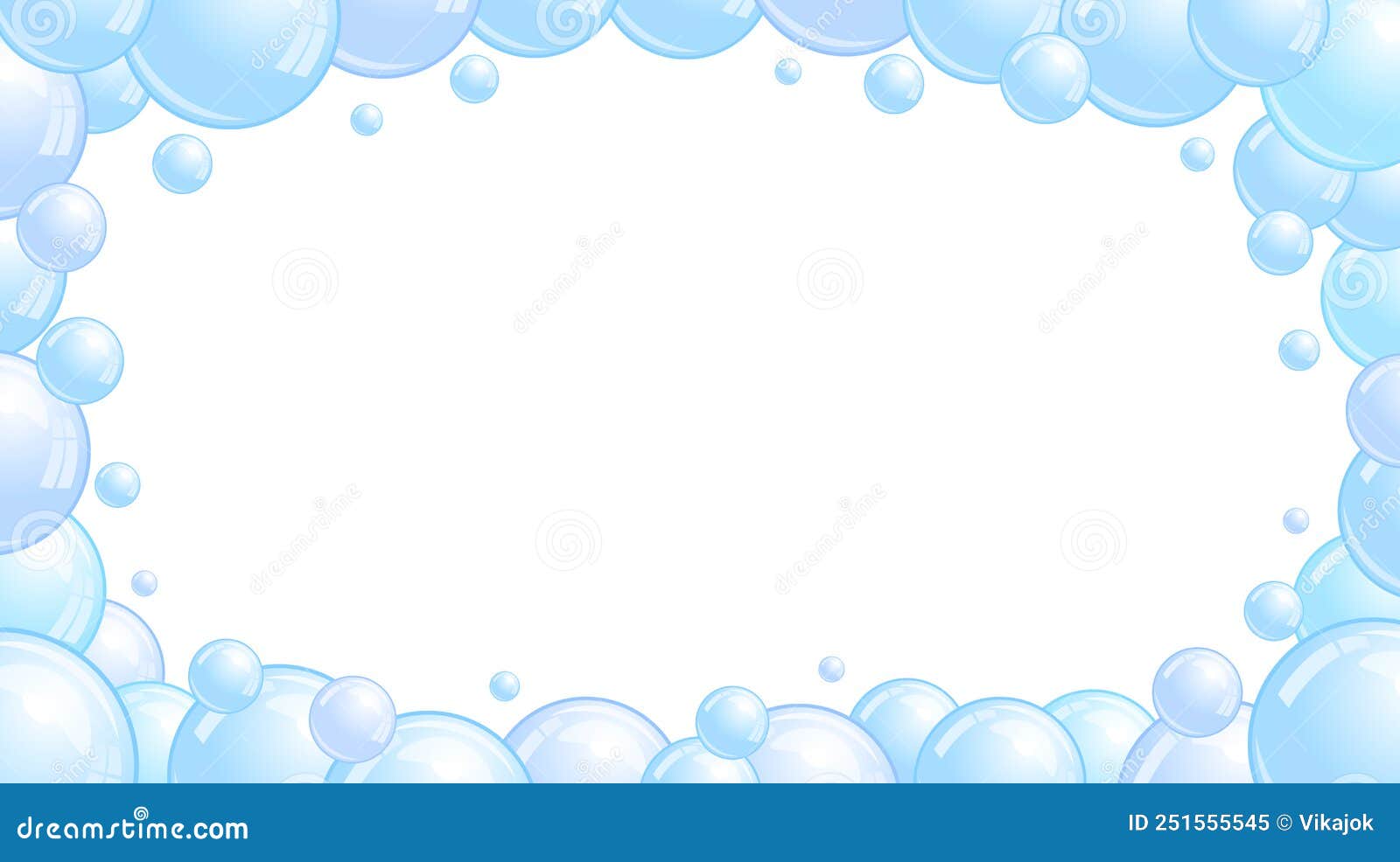 Blue Soap Bubbles Frame. Foam Border, Suds Decorative Divider. Soap Bubbles Pattern. Vector ...