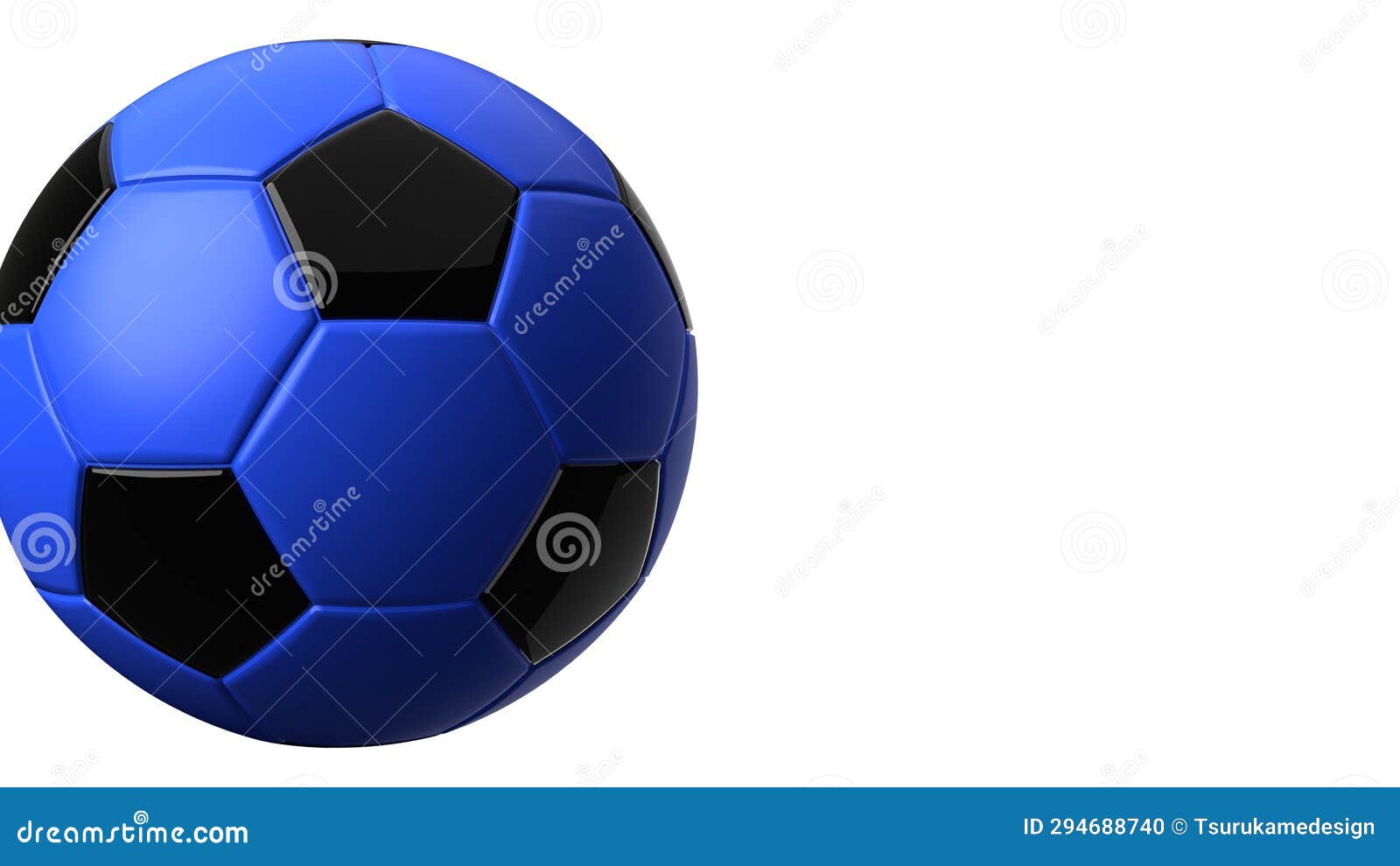 Blue Soccer Ball on White Text Space. Stock Illustration - Illustration ...