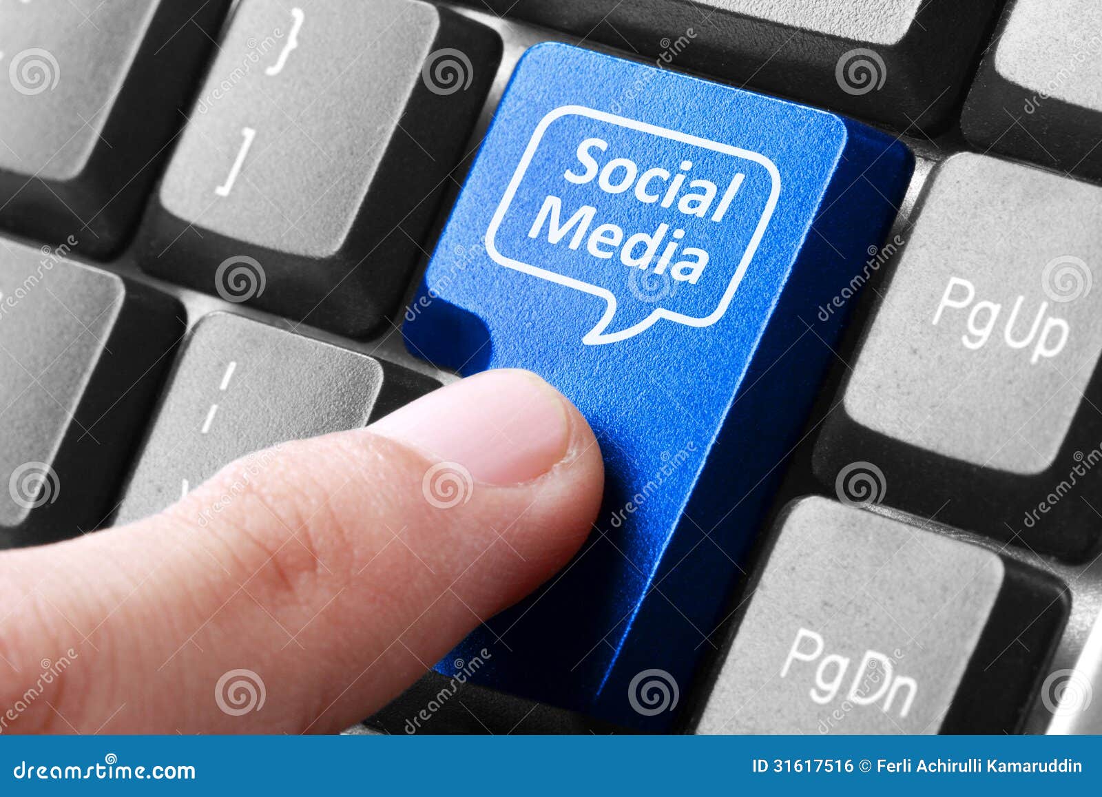 Blue Social Media Button on the Keyboard Stock Photo - Image of ...