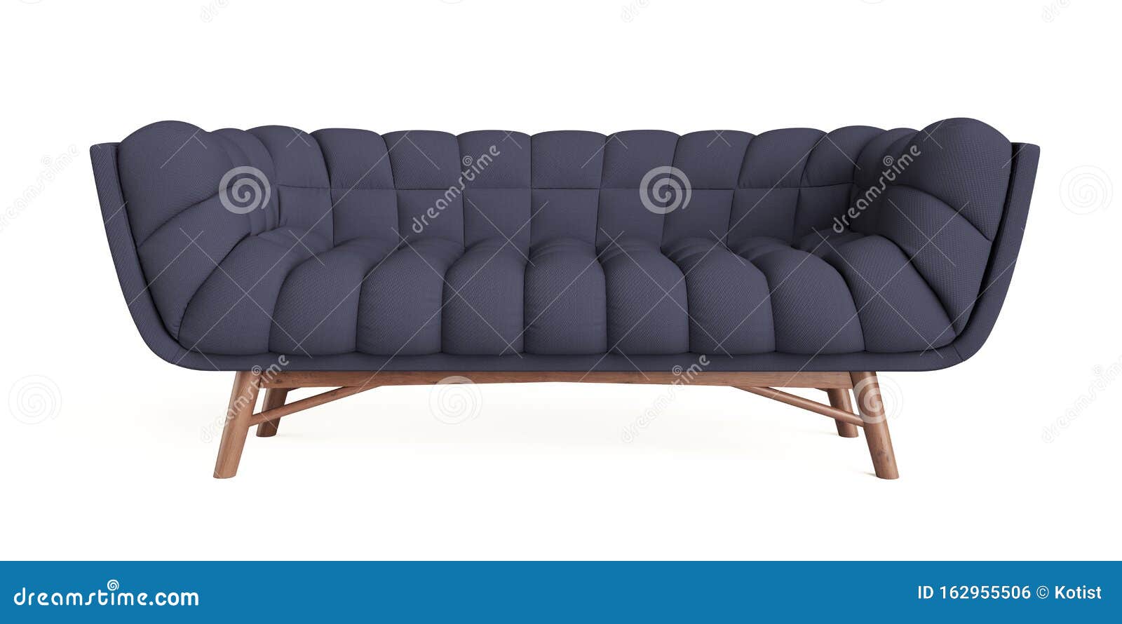 Blue sofa isolated stock illustration. Illustration of home - 162955506