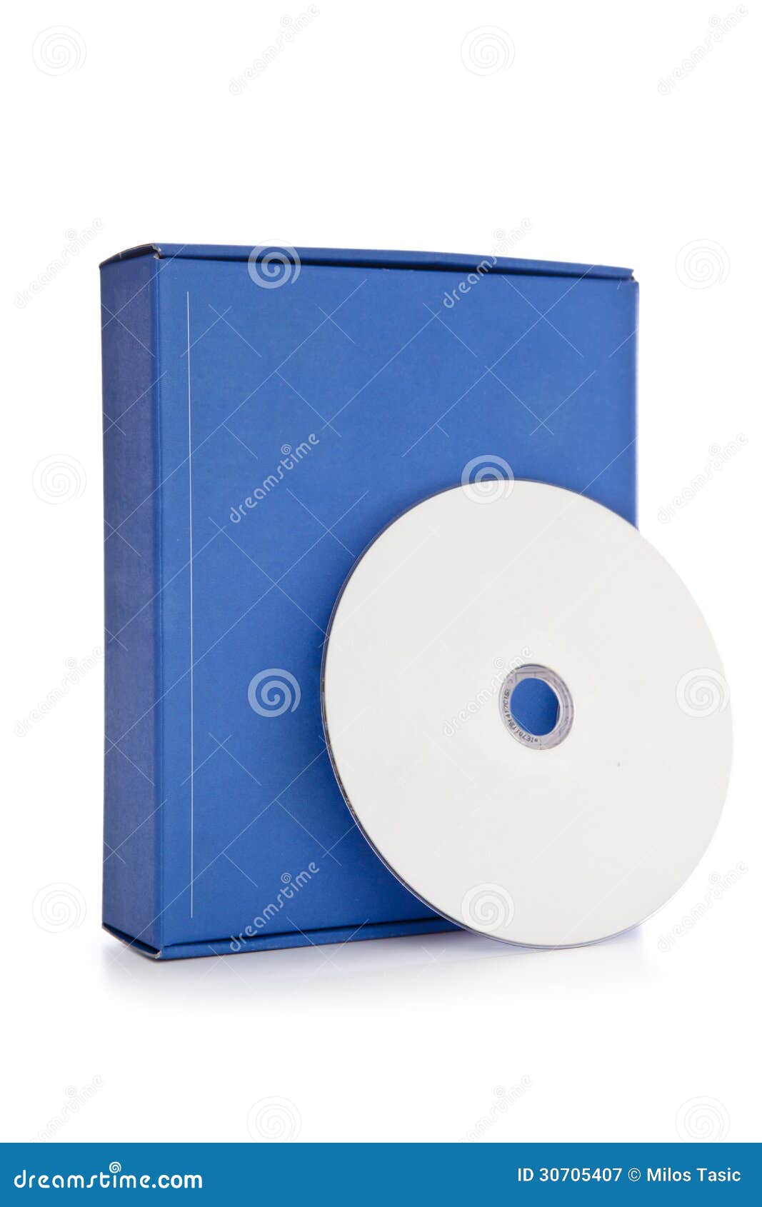 Blue Software Box with White Cd Stock Image - Image of computer ...