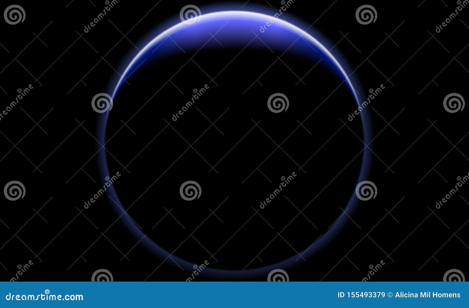Blue Solar Eclipse Illustration in a Dark Sky Stock Illustration ...