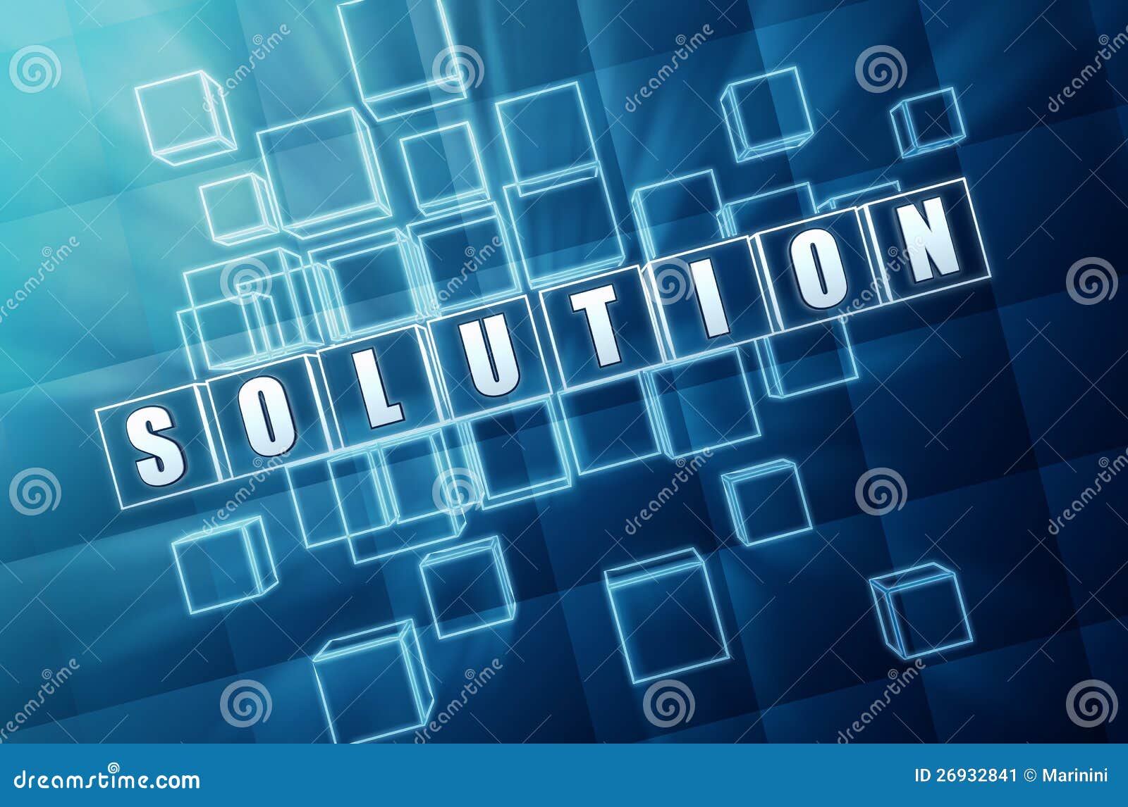 Blue Solution in Glass Blocks Stock Illustration - Illustration of ...