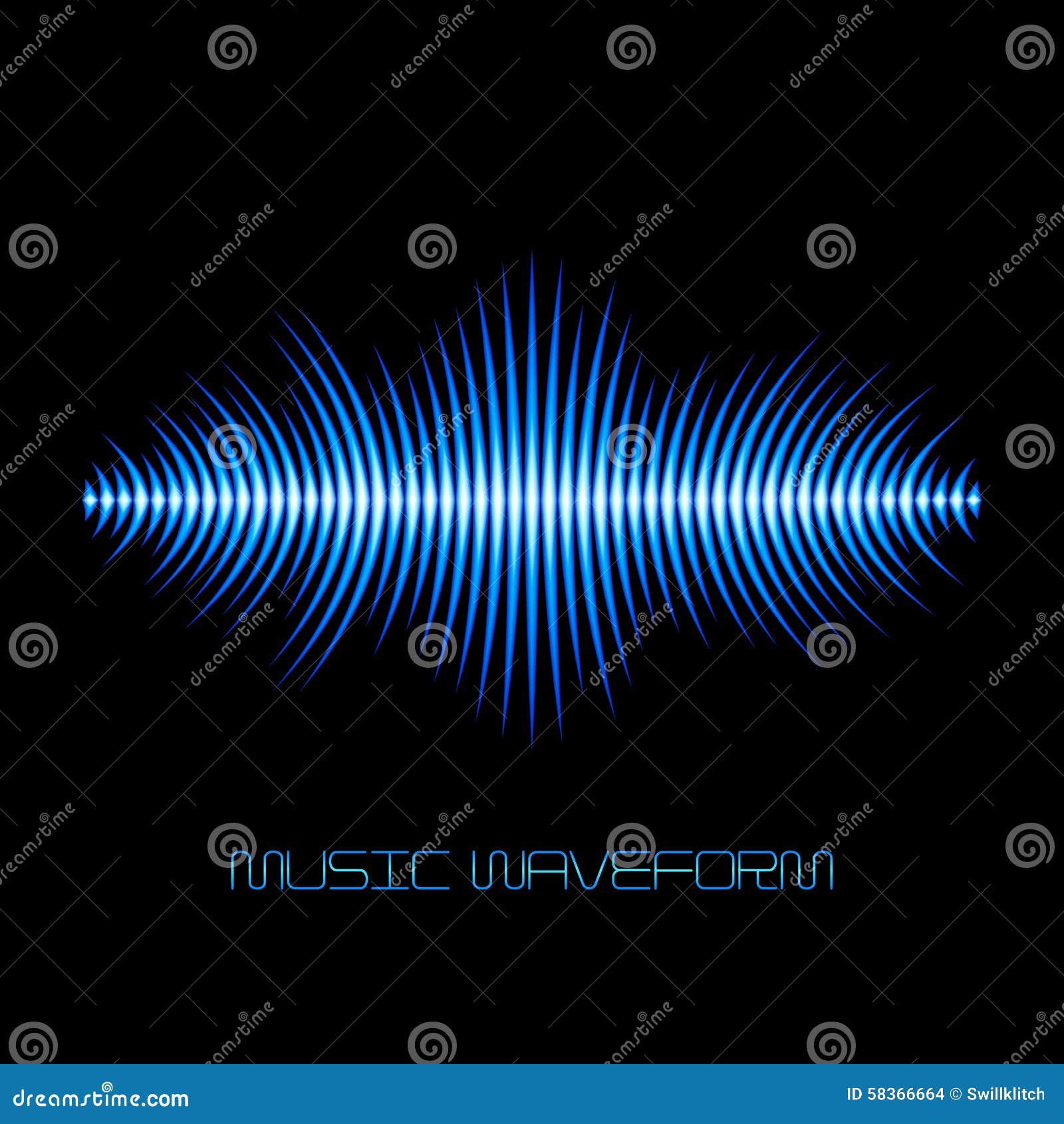 Blue Sound Waveform with Sharp Edges Stock Vector - Illustration of ...