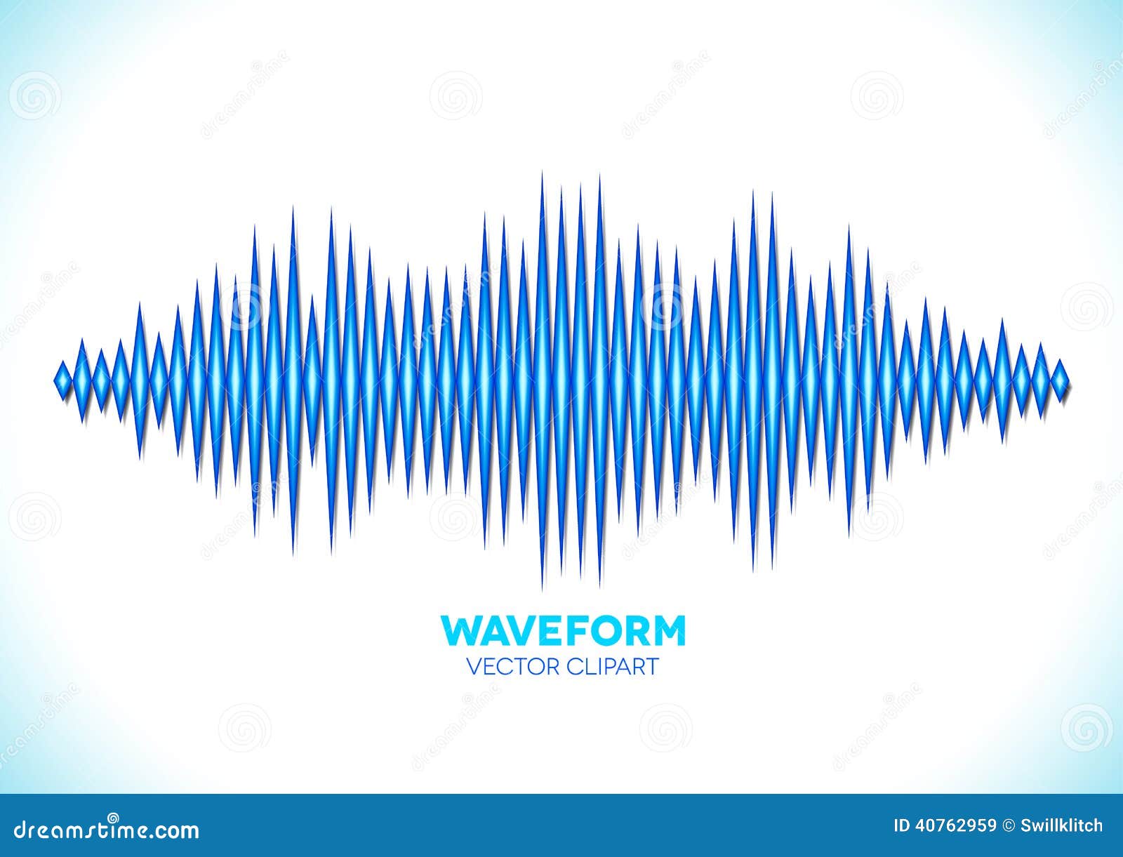 Blue sound waveform stock vector. Illustration of level - 40762959