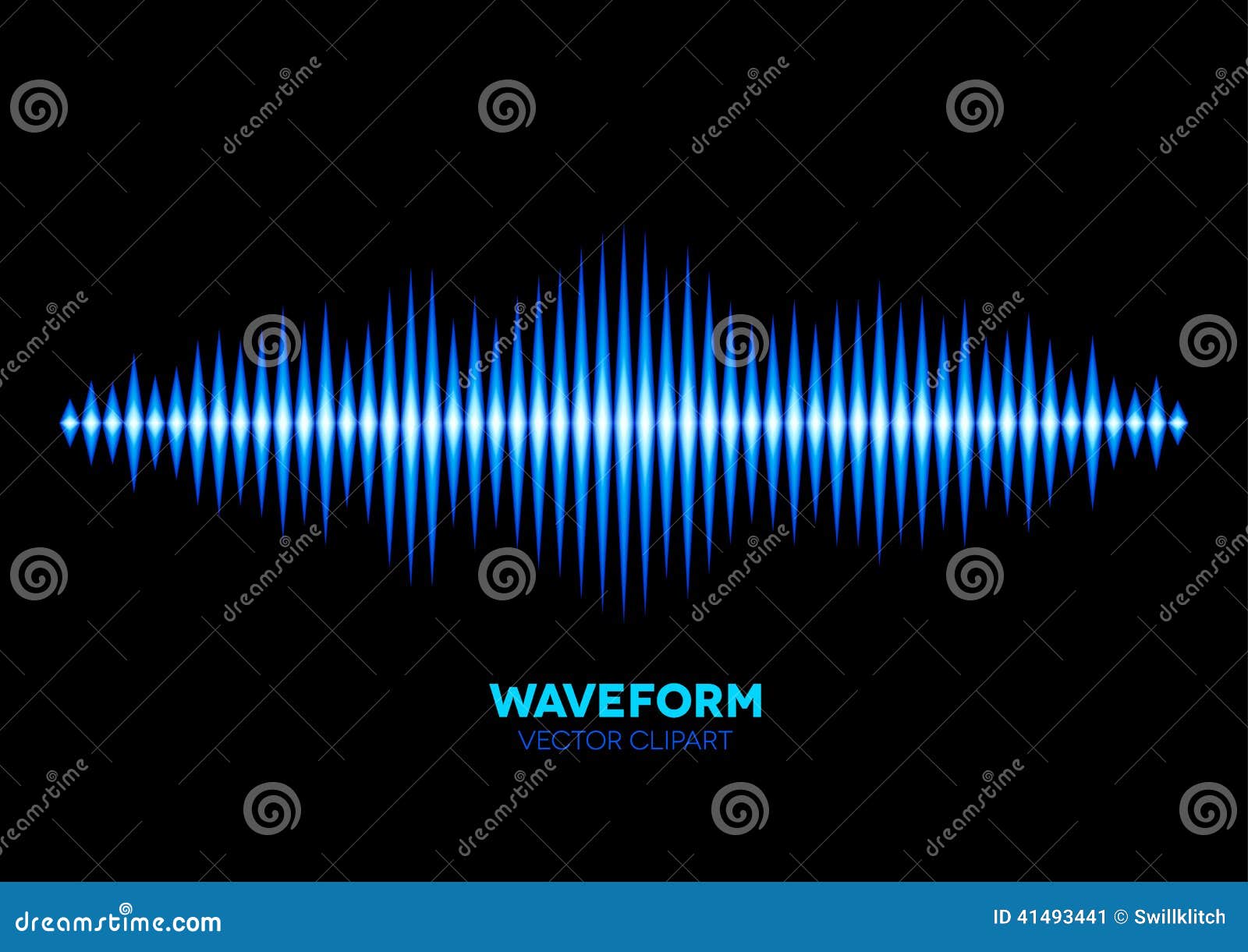 Blue sound waveform stock vector. Illustration of peak - 41493441