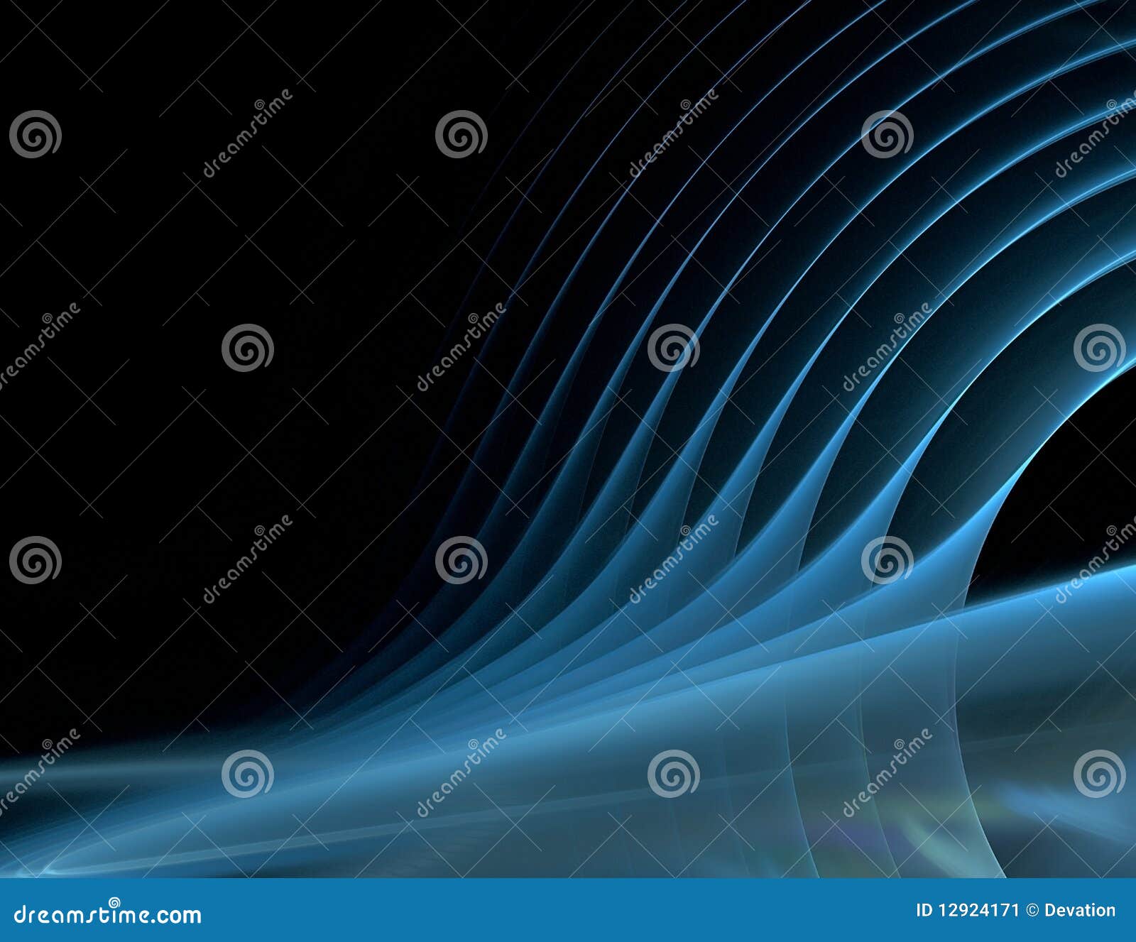 Blue sound waves on black stock illustration. Illustration of wave ...