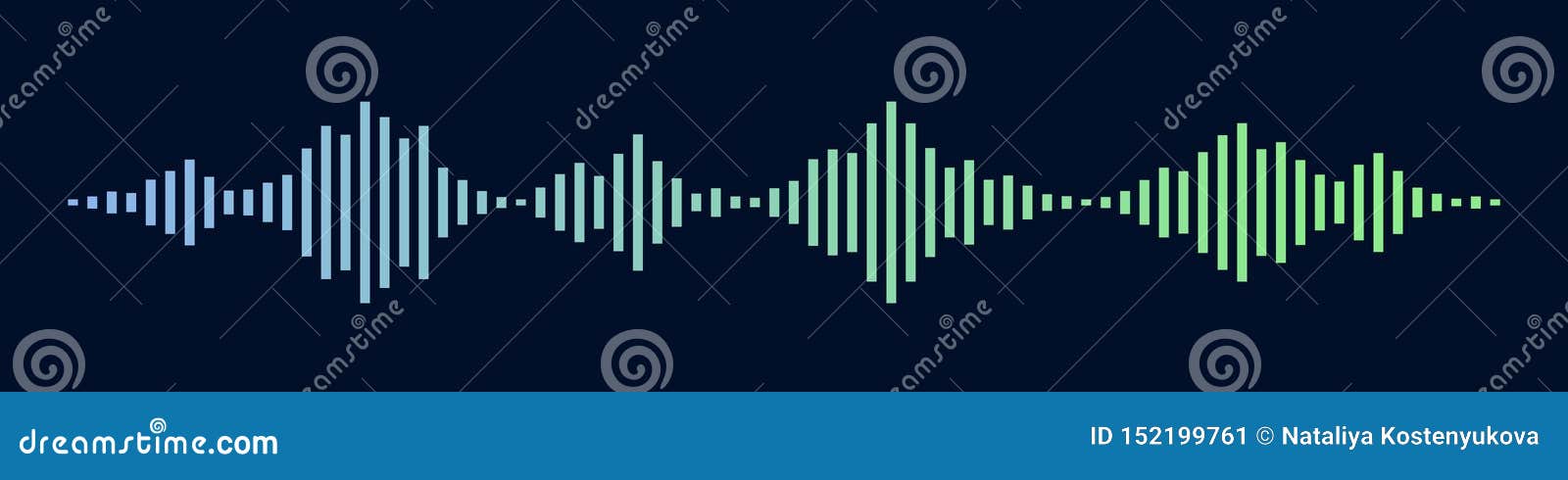 Blue Sound waves stock vector. Illustration of blue - 152199761