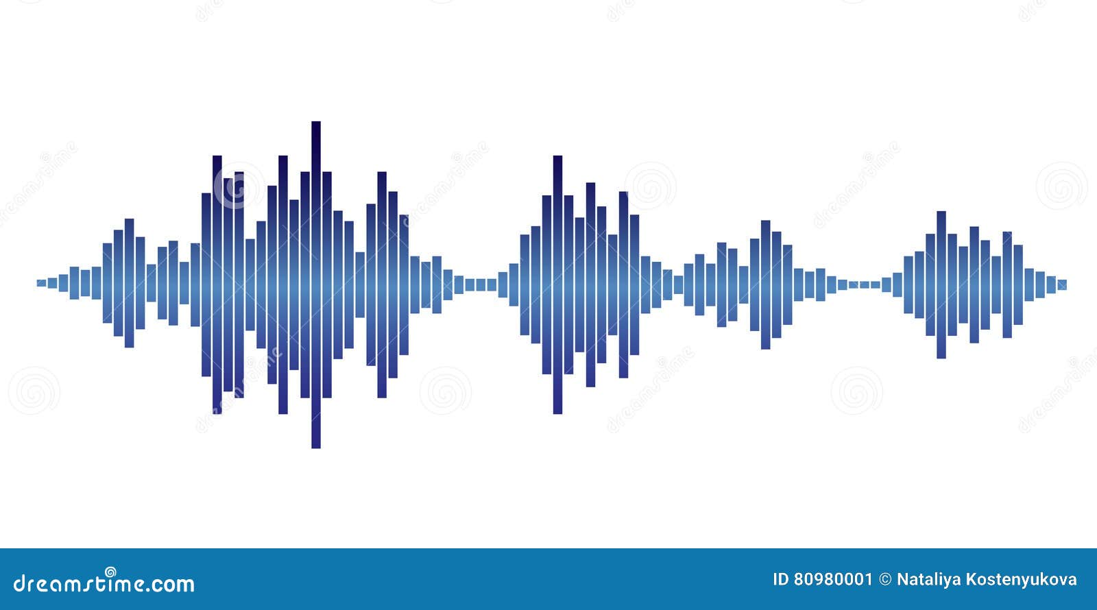 Blue Sound waves stock vector. Illustration of tremor - 80980001
