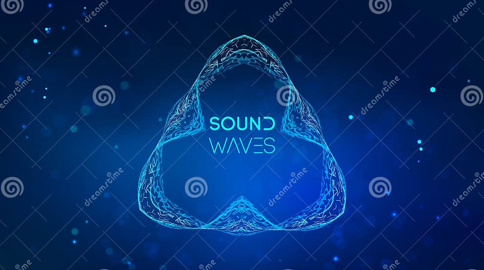 Blue sound waves with text stock vector. Illustration of sound - 323167665