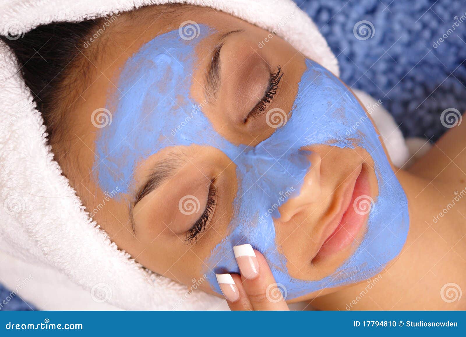 Blue spa facial stock photo. Image of focus, beauty, massaging - 17794810