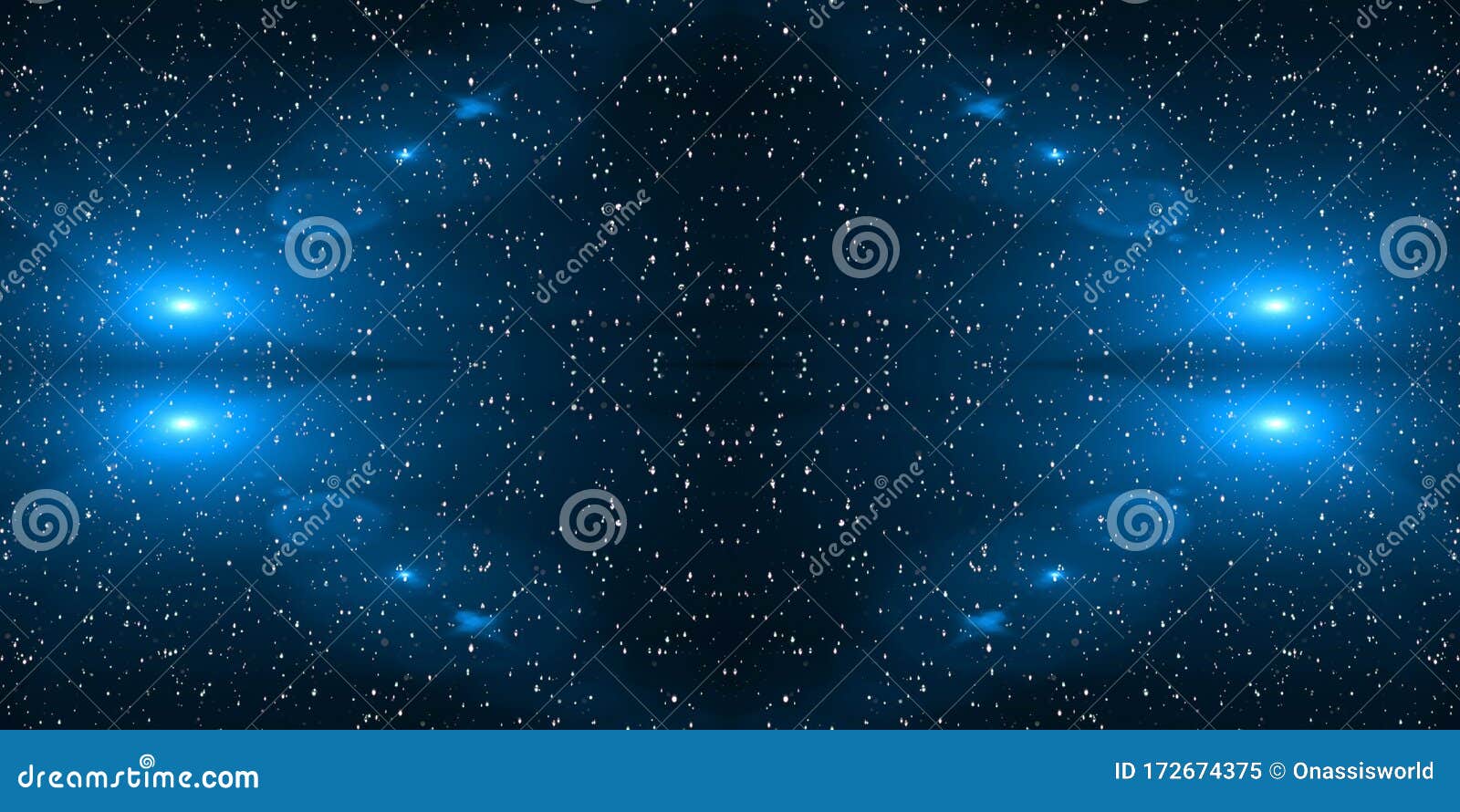 Blue Space Lights Reflections Background Stock Illustration ...