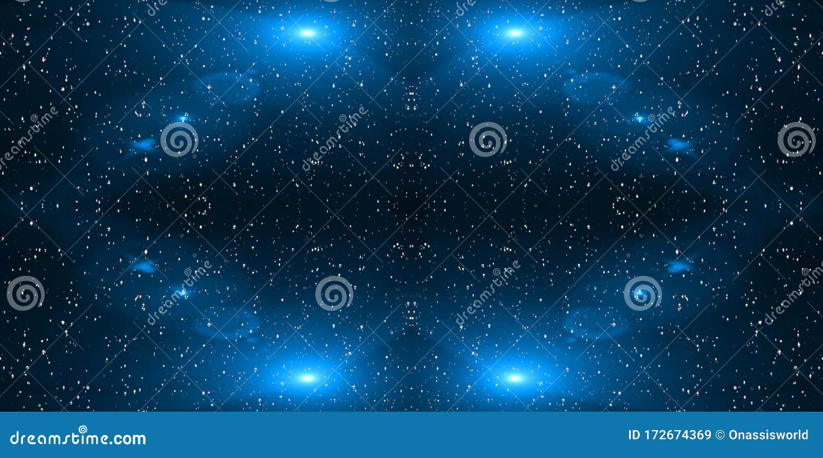 Blue Space Lights Reflections Background Stock Illustration ...