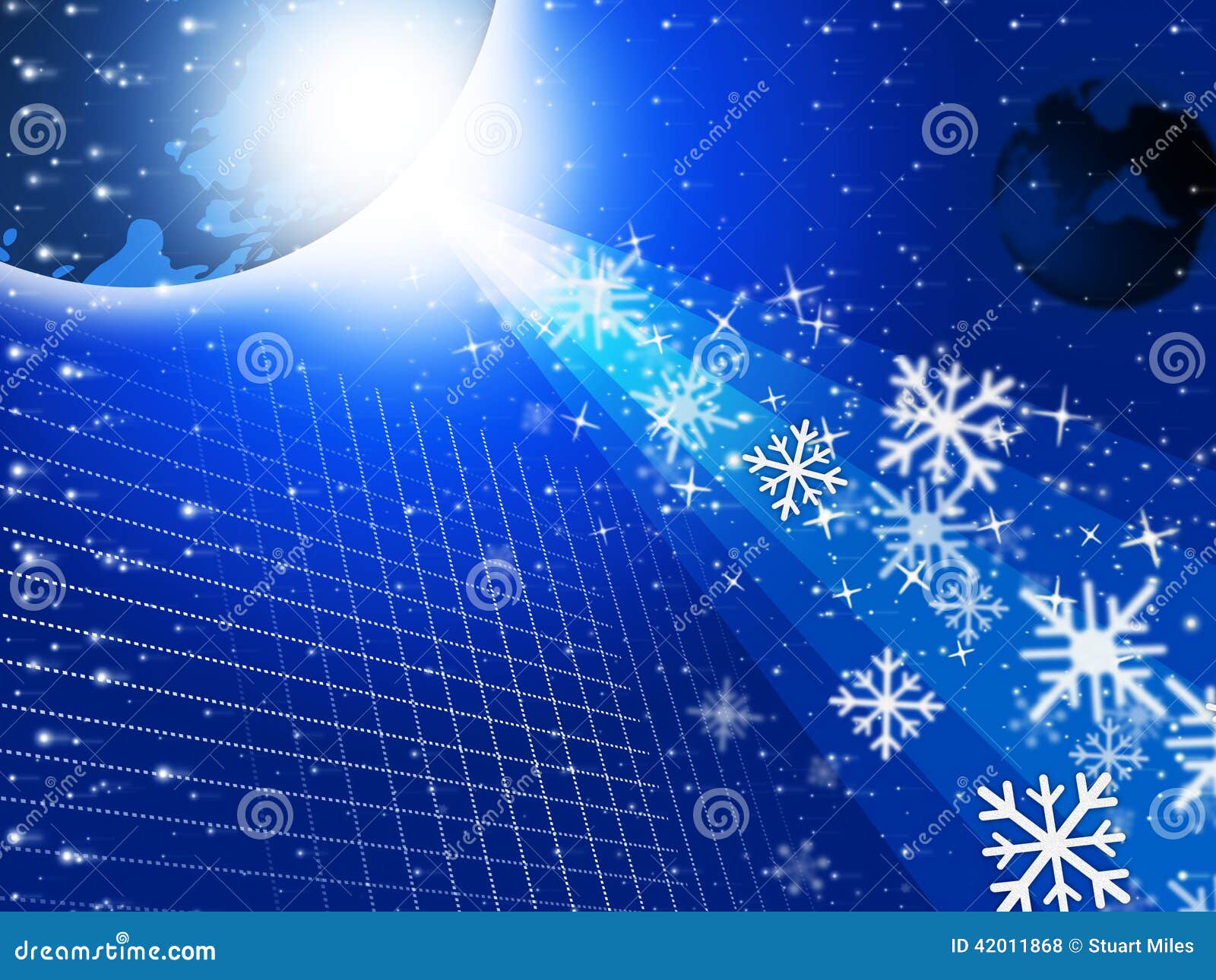 Blue Space Shows Solar-System Cosmos and Astronomy Stock Illustration ...