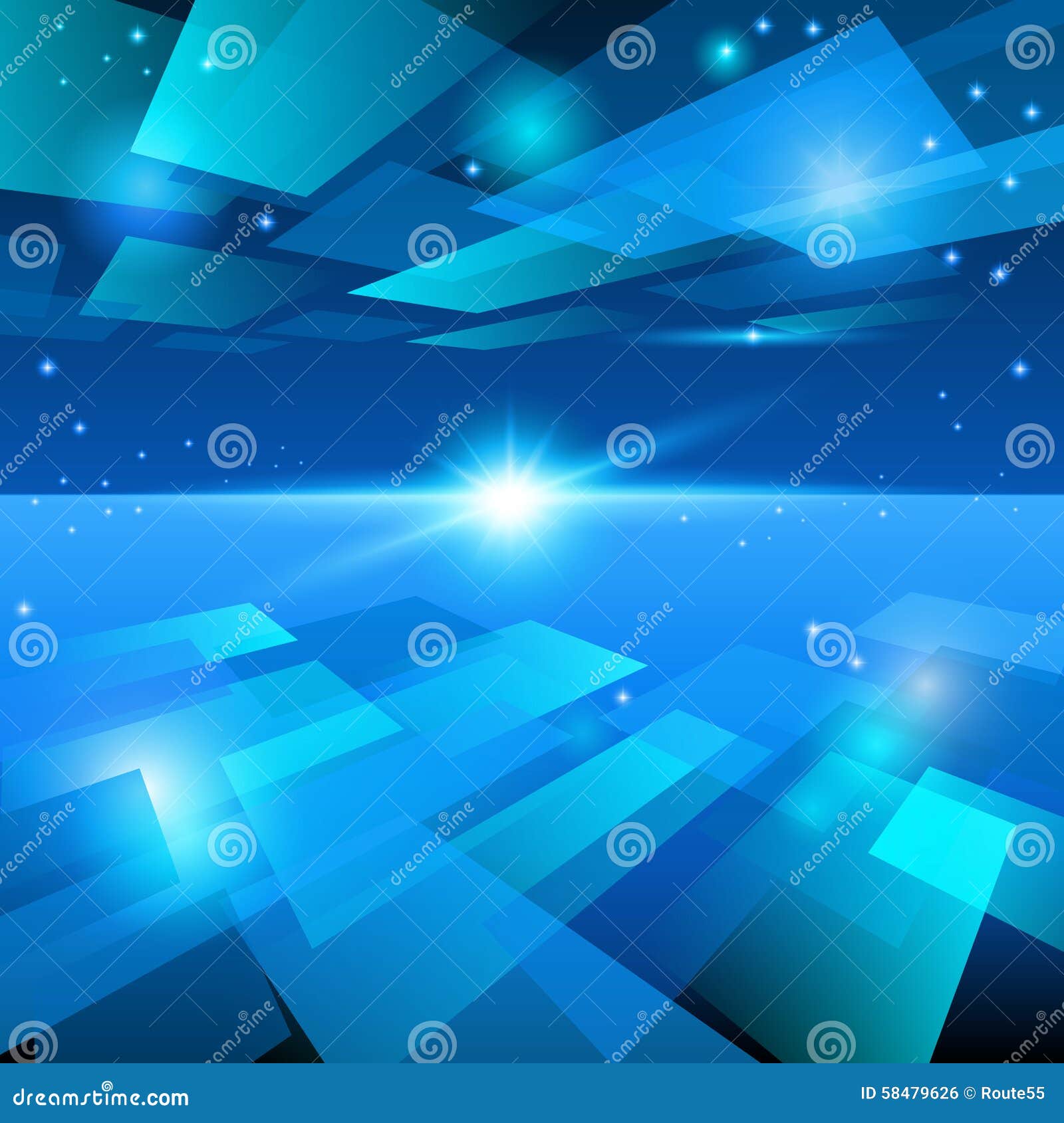 Blue space stock vector. Illustration of bright, effect - 58479626