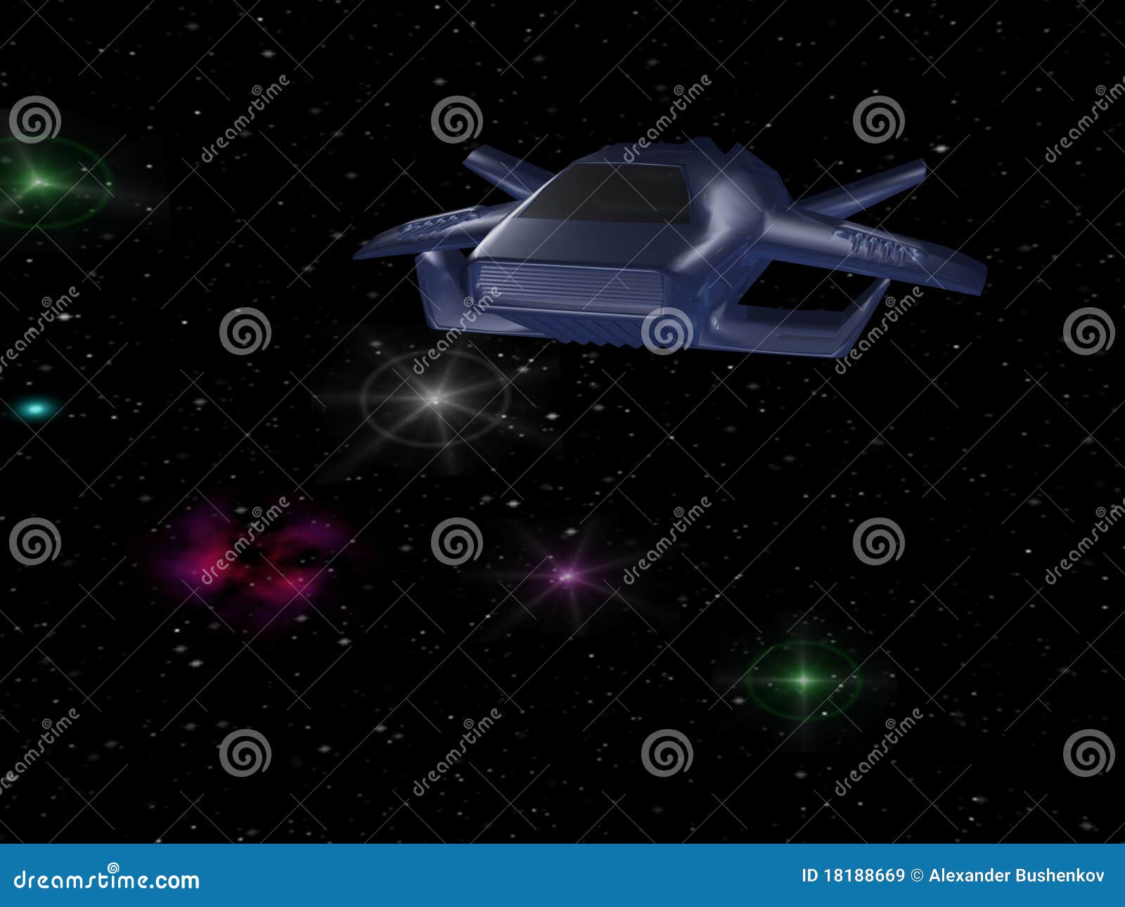 Blue spaceship stock illustration. Illustration of orbit - 18188669