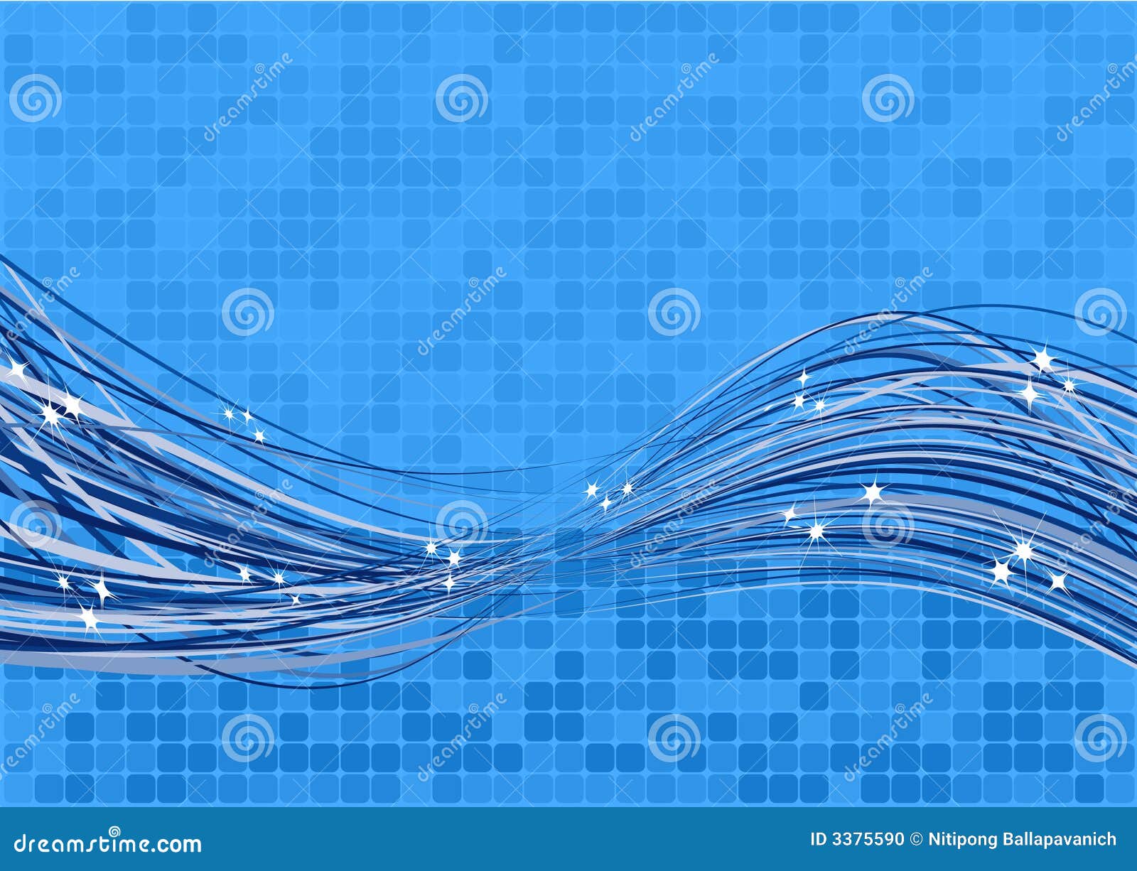 Blue sparkling flow vector stock vector. Illustration of flow - 3375590