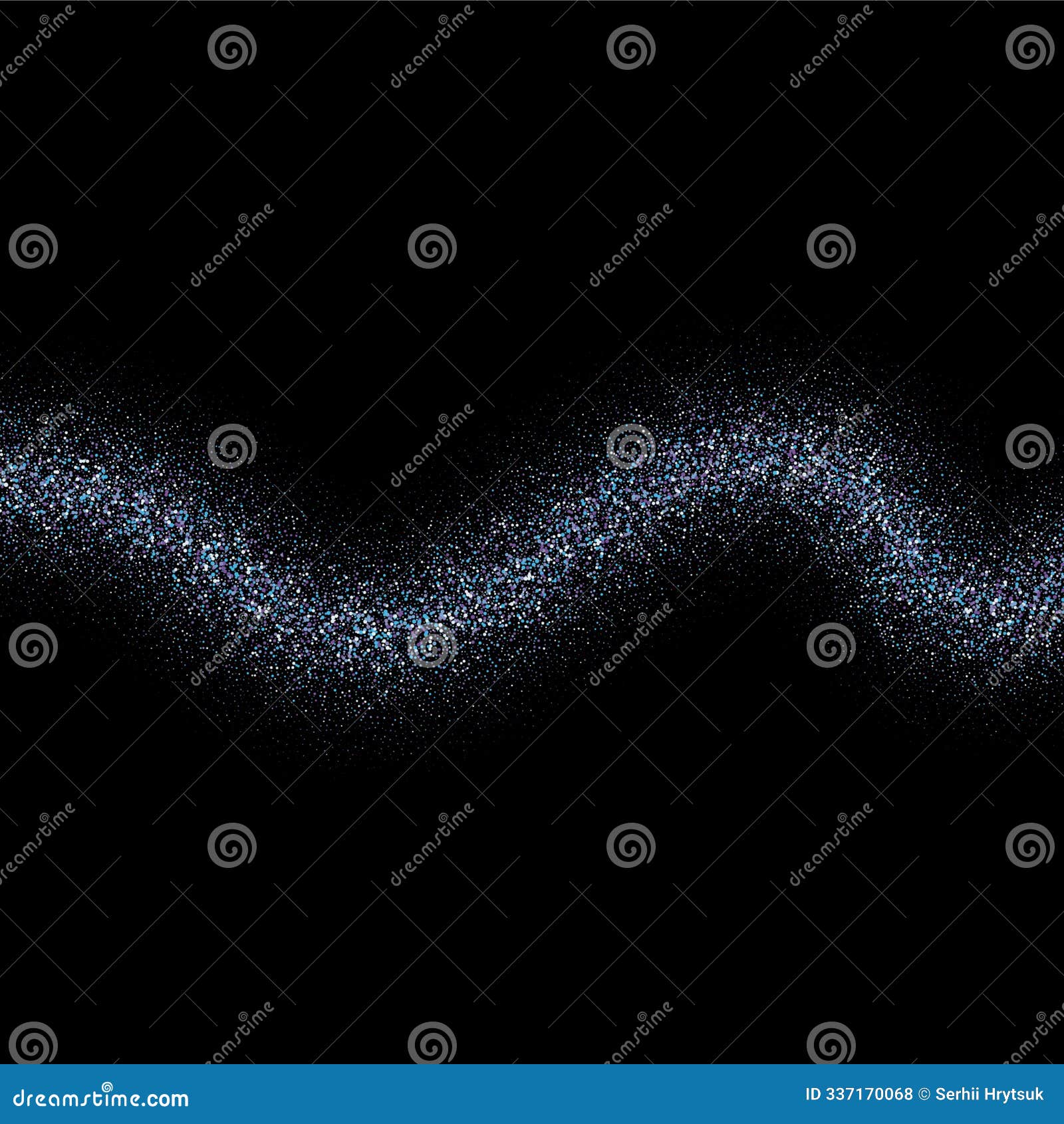 Blue, Sparkling Magic Waves with Gold Particles Isolated on Transparent ...