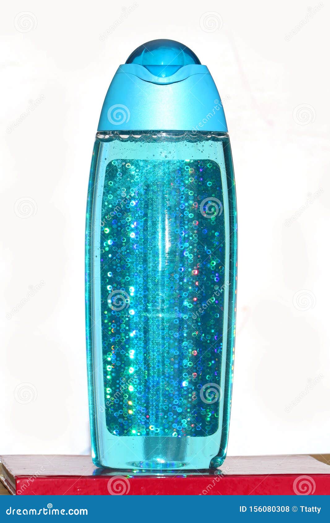 Blue sparkling shower gel stock photo. Image of wash - 156080308