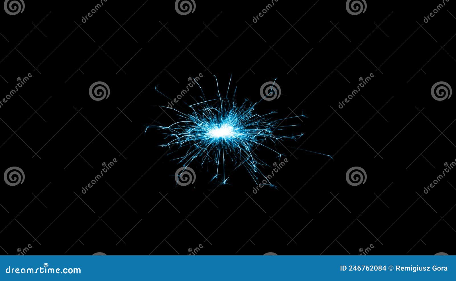 Blue Sparks in the Dark, Lines of Light Stock Photo - Image of glow ...
