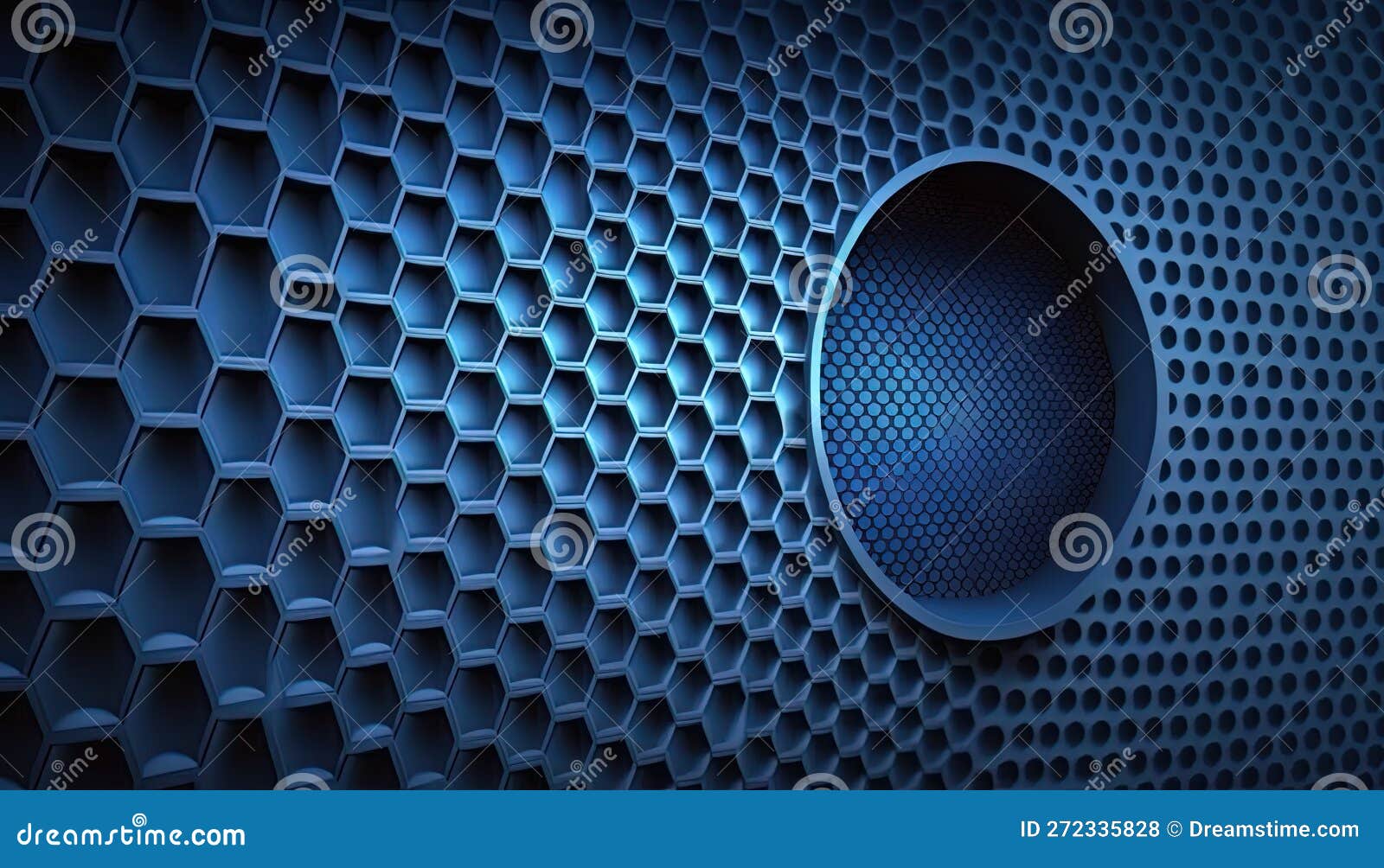 A Blue Speaker with a Circular Hole in the Middle of it Stock ...