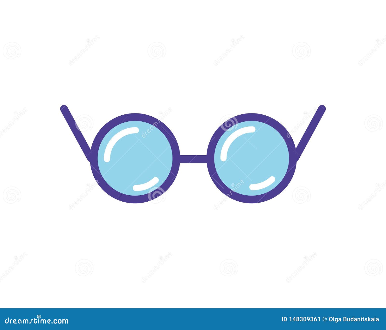 Blue Spectacles Icon Vector Illustration Isolated on White Stock Vector ...