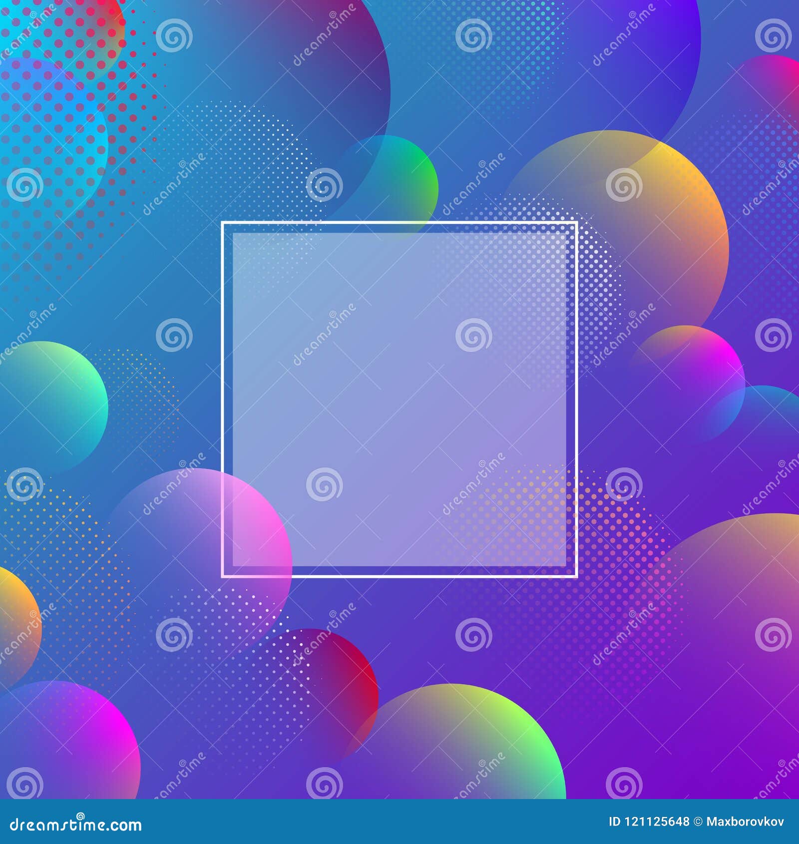 Blue Spectrum Background with Color Abstract Bubbles Pattern. Stock ...