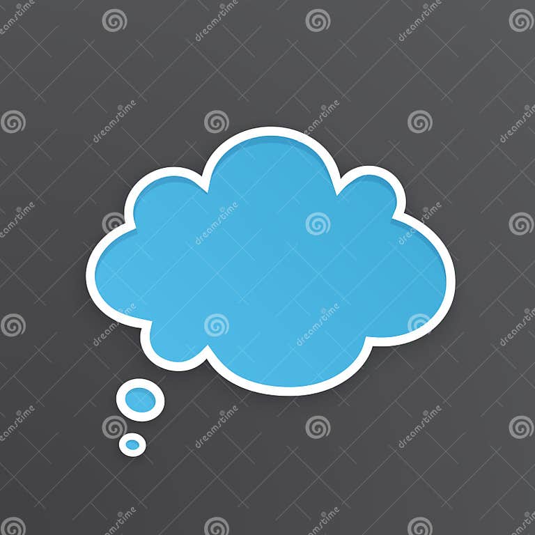 Blue Speech Bubble for Thoughts at Cloud Shape Stock Vector ...