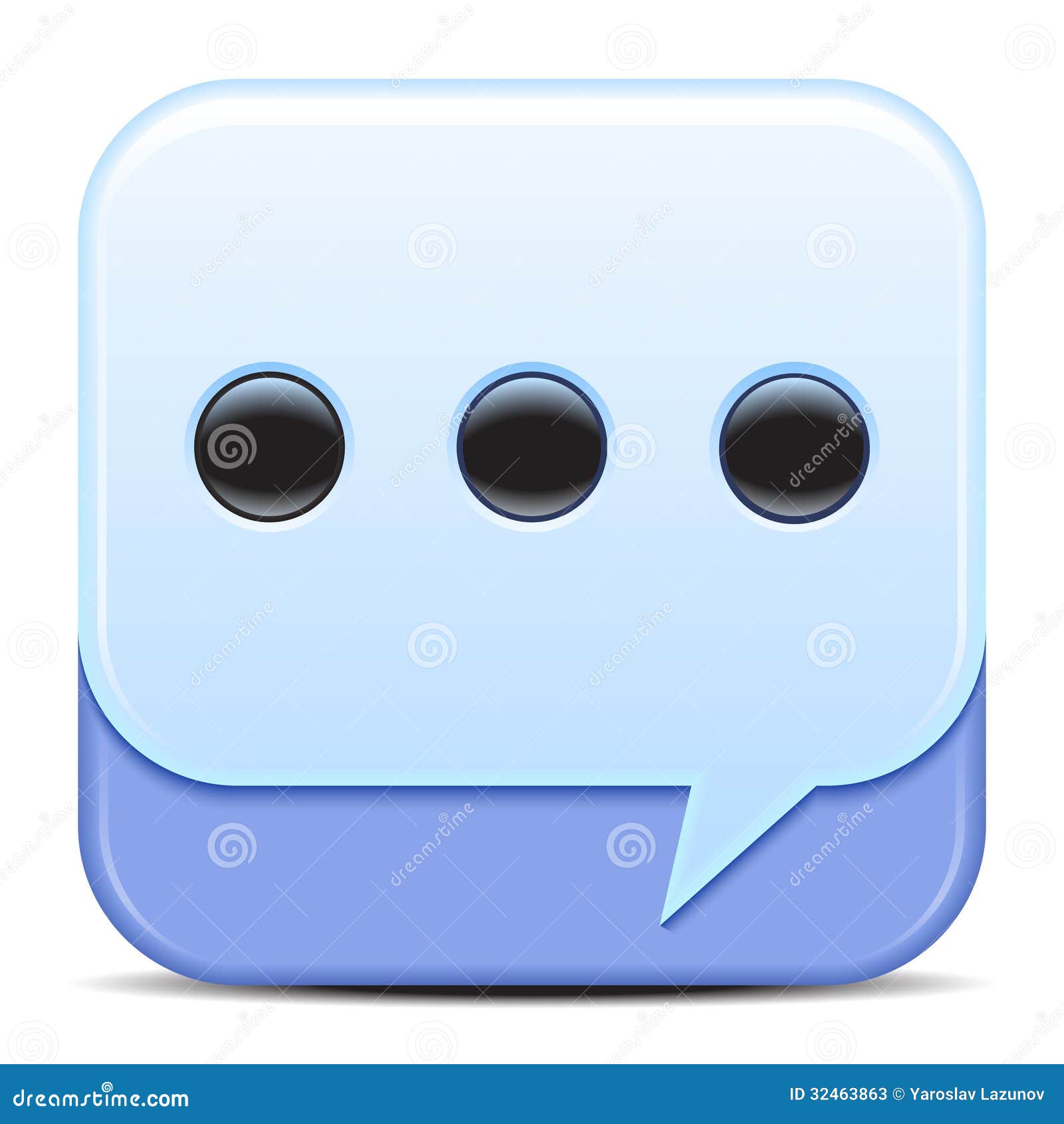 Blue Speech Bubbles Icon stock vector. Illustration of buzz - 32463863