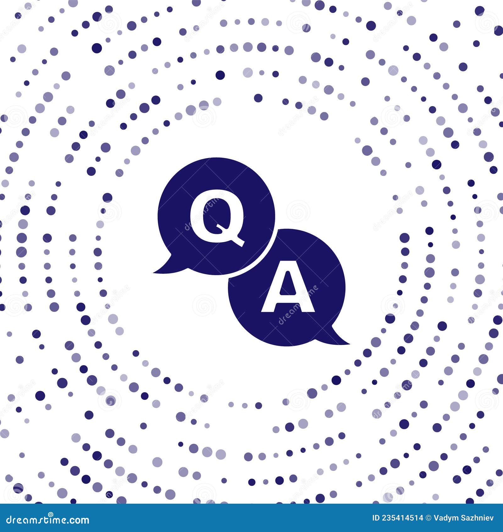 Blue Speech Bubbles with Question and Answer Icon Isolated on White ...