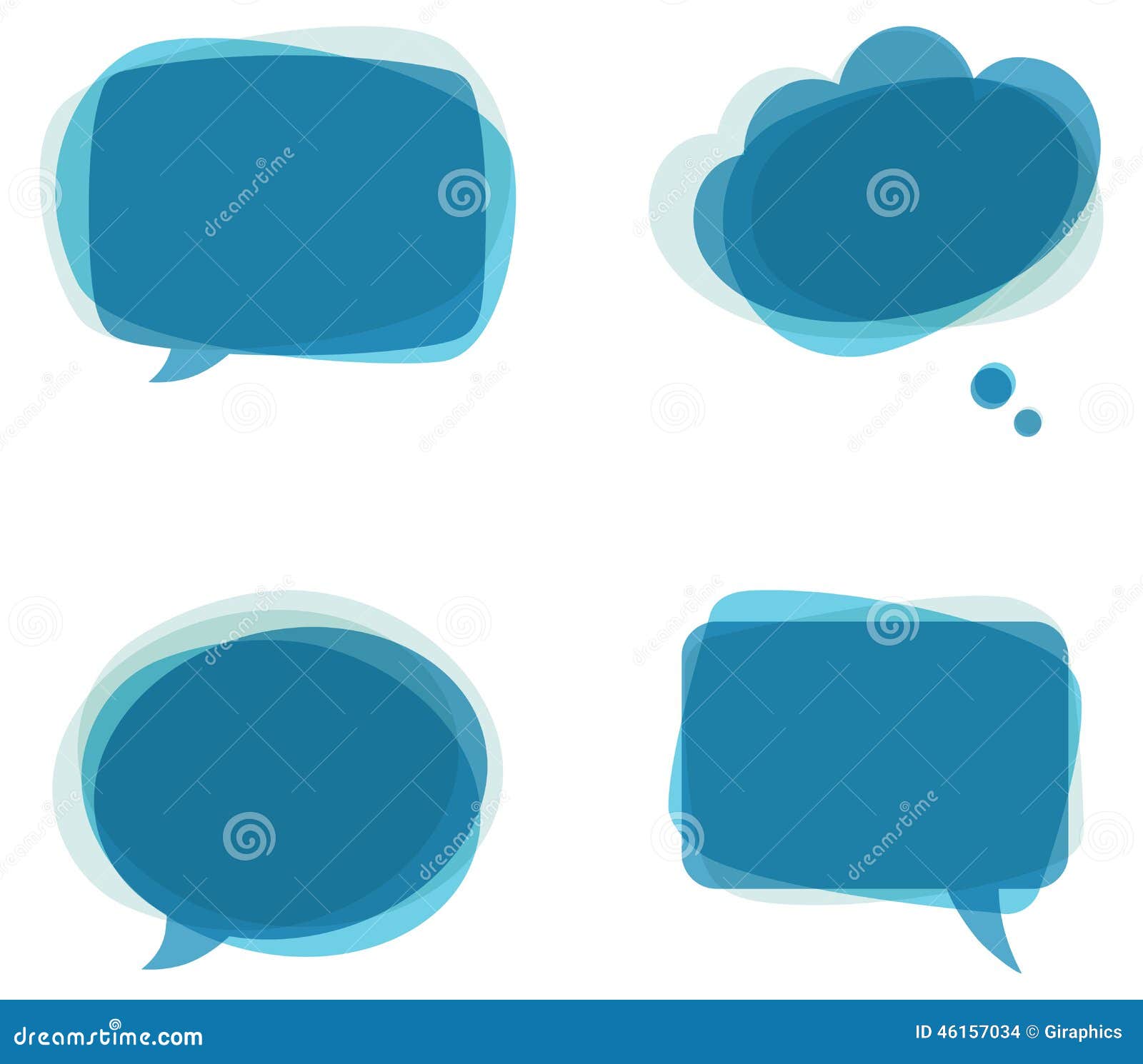 Blue Speech Bubbles stock vector. Illustration of symbol - 46157034