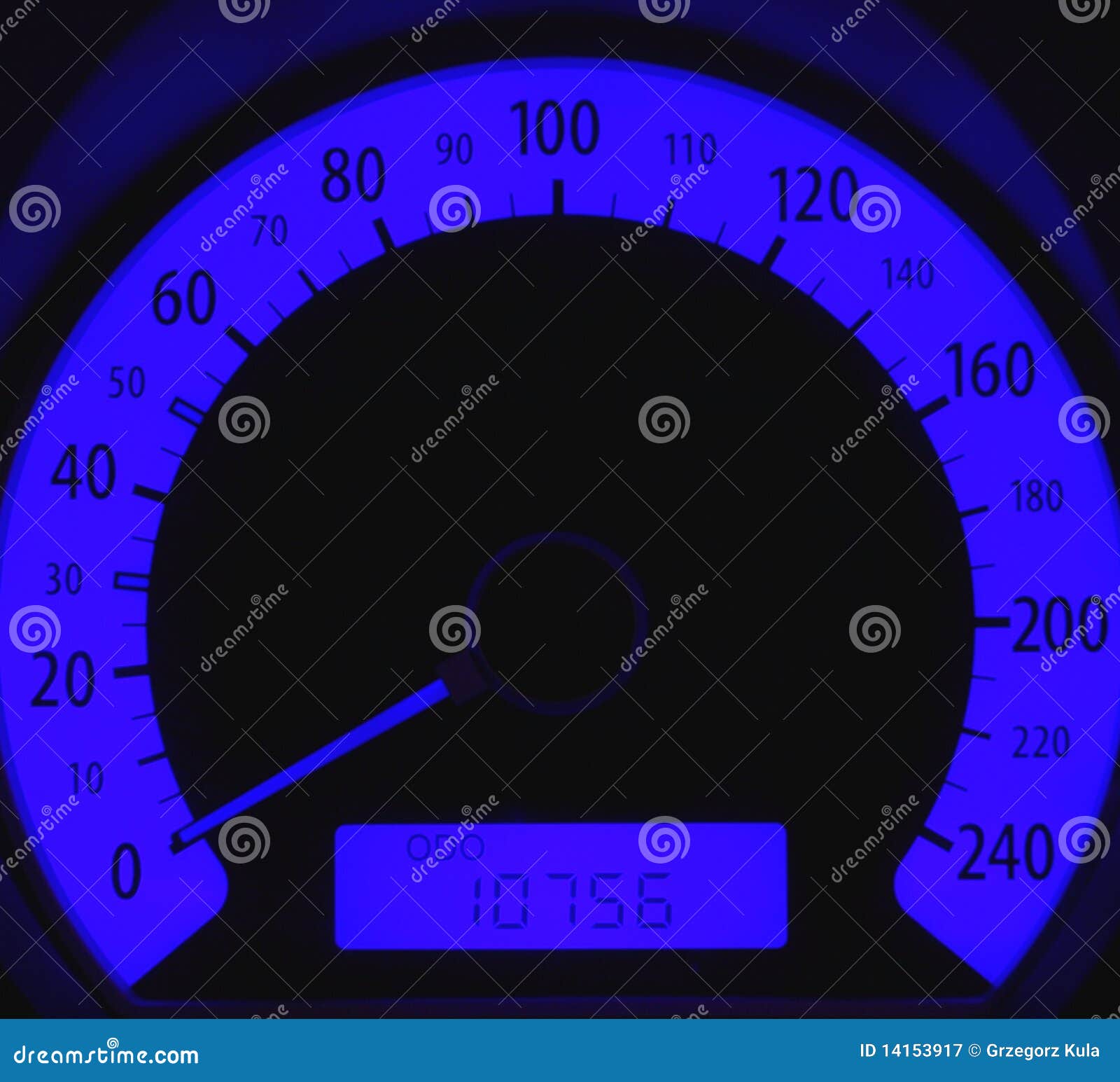 Blue speedometer stock image. Image of control, indicator - 14153917