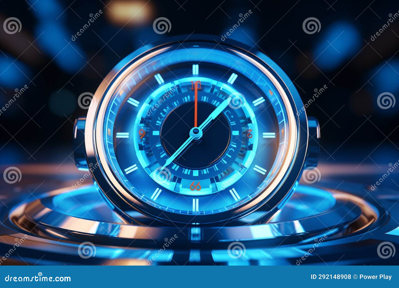 Blue Speedometer on Blue Background. 3d Rendering Toned Image Stock ...