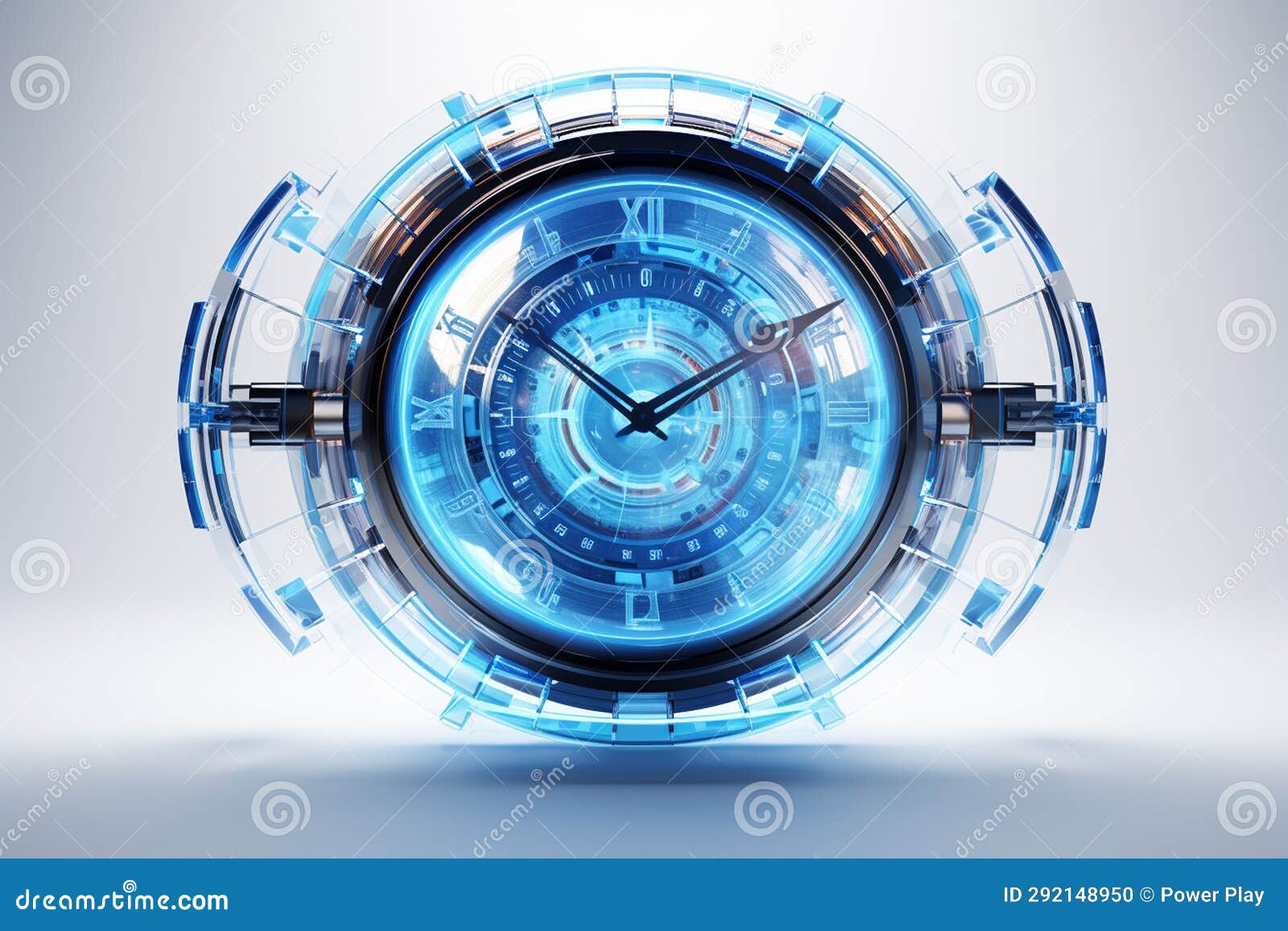 Blue Speedometer on Blue Background. 3d Rendering Toned Image Stock ...