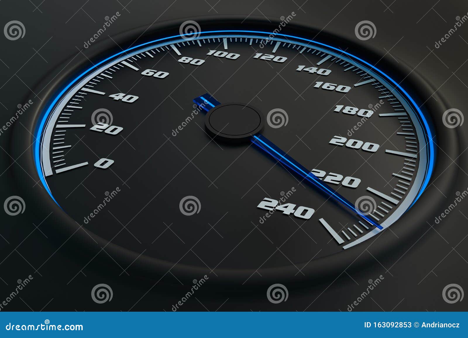 Blue Speedometer in Car on Dashboard. Stock Illustration - Illustration ...