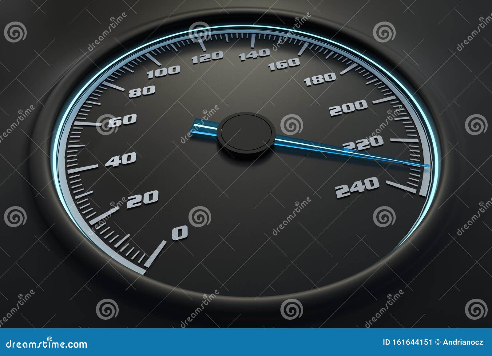 Blue Speedometer in Car on Dashboard Stock Illustration - Illustration ...