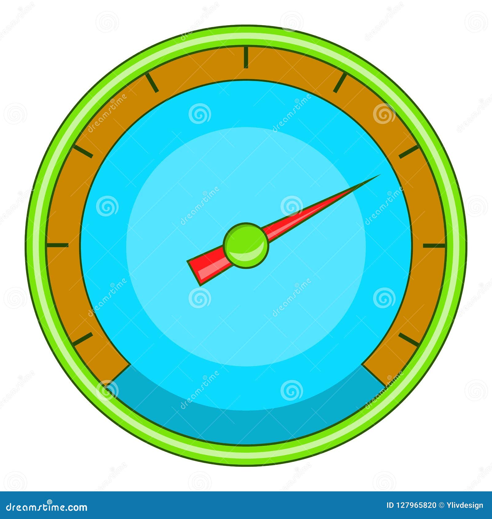 Blue Speedometer Icon, Cartoon Style Stock Illustration - Illustration ...
