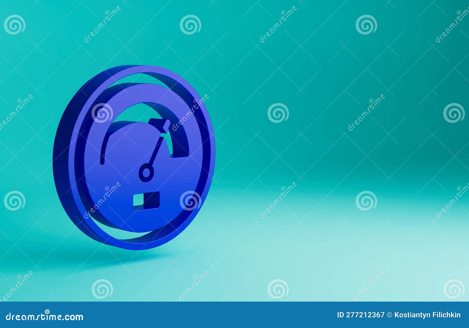 Blue Speedometer Icon Isolated on Blue Background. Minimalism Concept ...