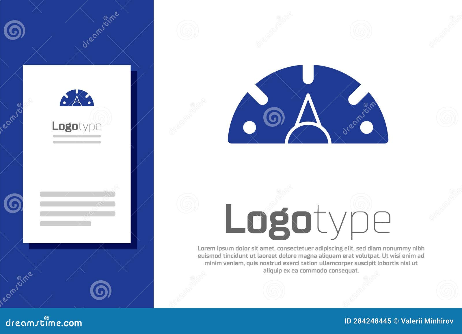 Blue Speedometer Icon Isolated on White Background. Logo Design ...