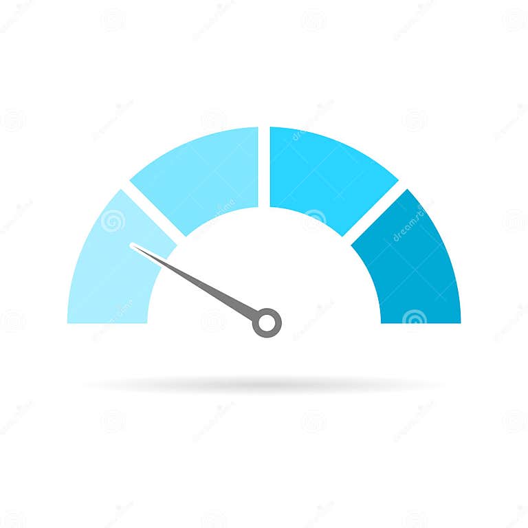 Blue Speedometer icon stock vector. Illustration of odometer - 121927136
