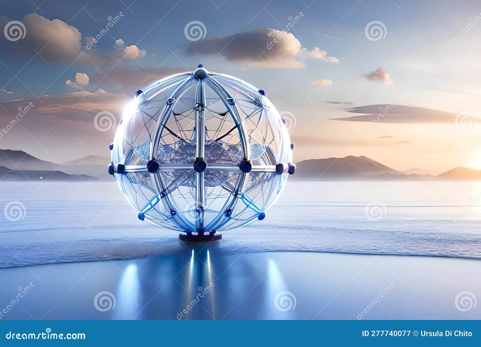 Blue sphere of molecules stock illustration. Illustration of molecules ...