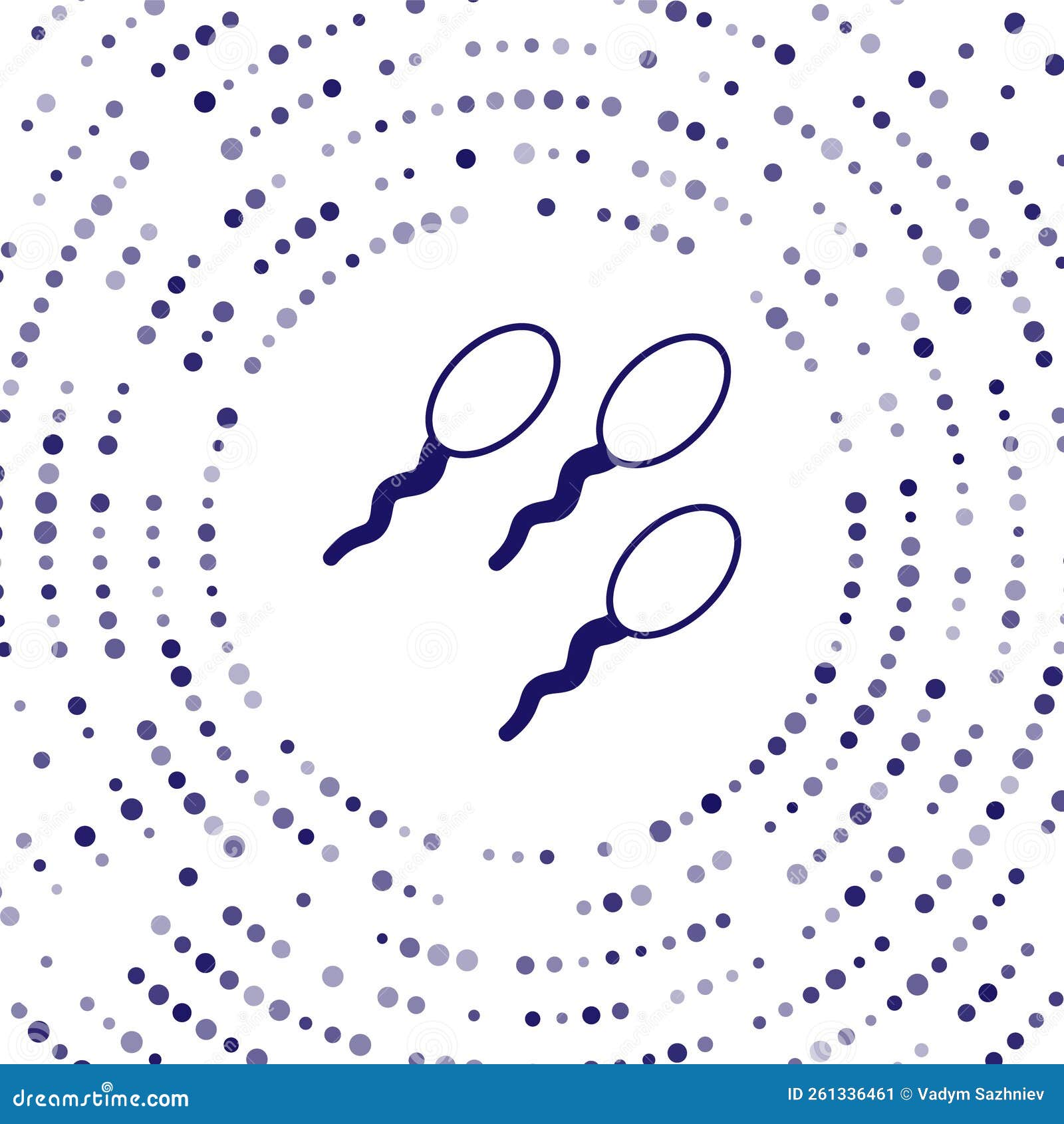 Blue Sperm Cell Vector Illustration. 3d Spermatozoid Isolated On ...