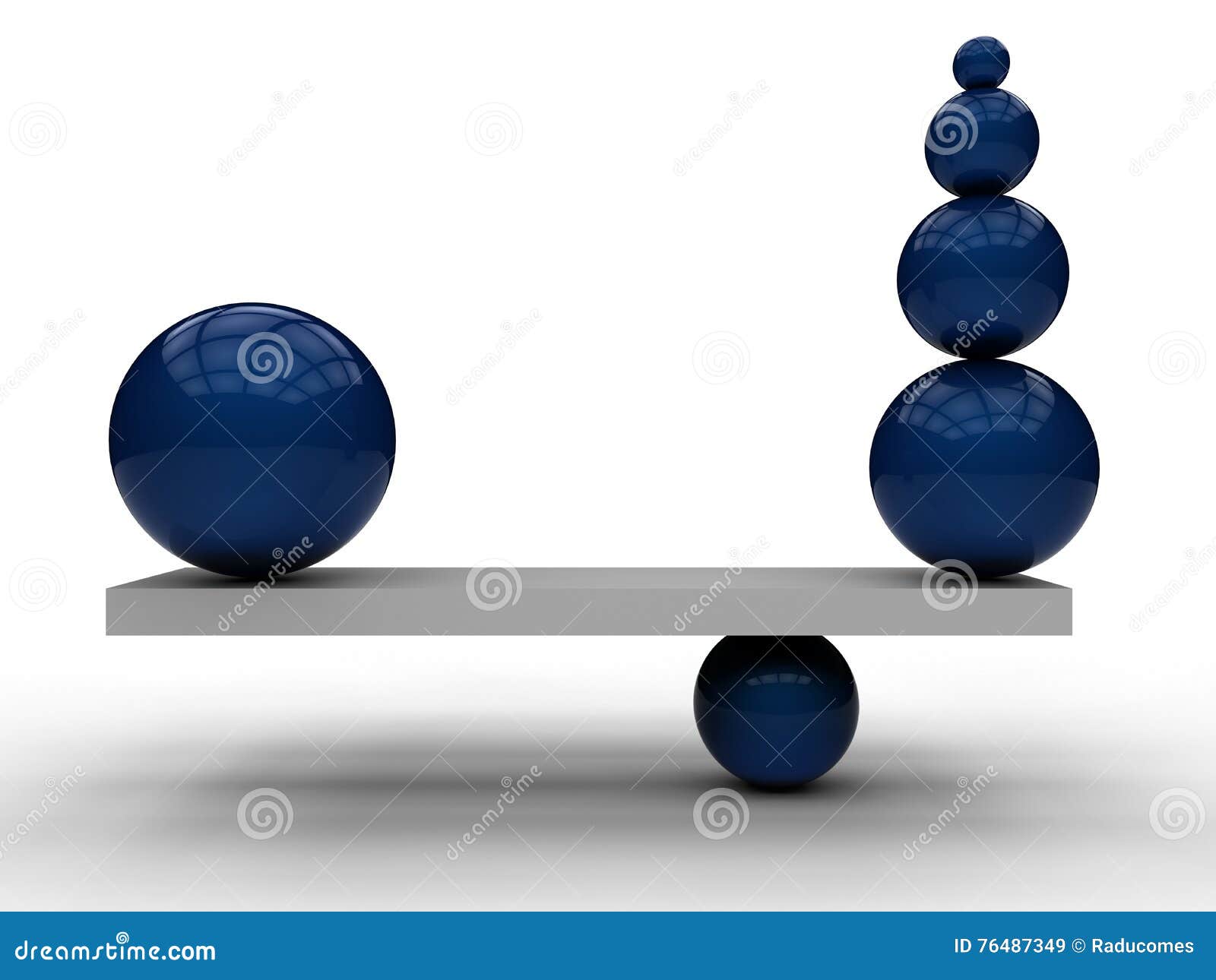 Blue sphere on balance stock illustration. Illustration of five - 76487349
