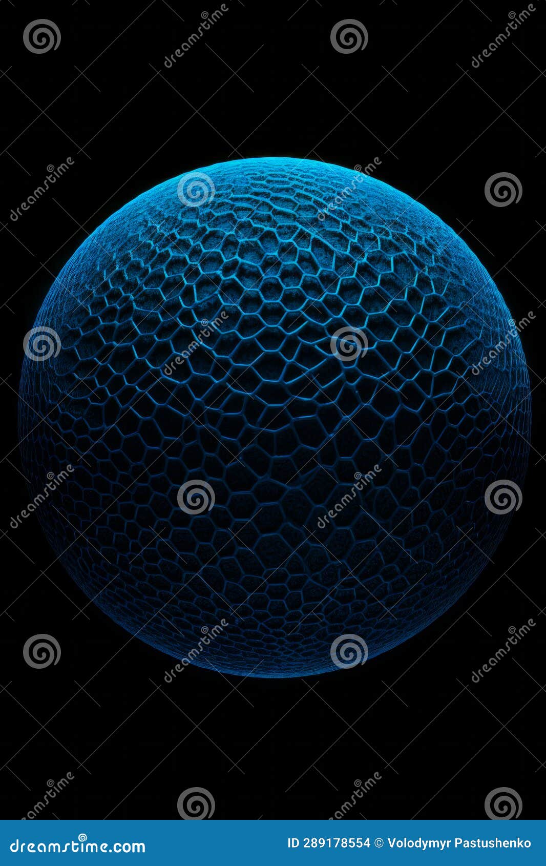 Blue Sphere with Black Background and Black Background. Generative AI Stock Photo - Image of ...